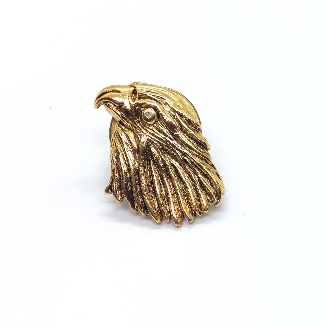 Bald Eagle Head Pin Lapel Gold Tone Collectible Vintage Patriotic - Etsy