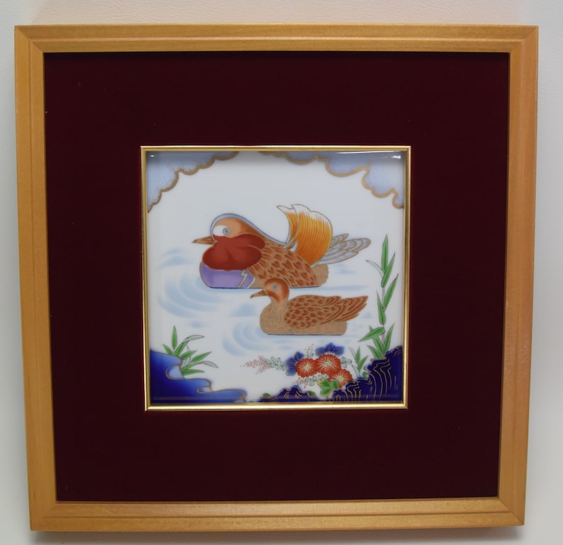 Vintage Japanese Fukagawa Framed Wall Tile Ducks Motif - Etsy