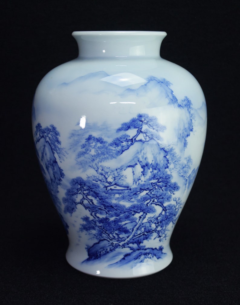 Fukagawa Vase Floating World Motif Arita Porcelain Showa Period Free ...