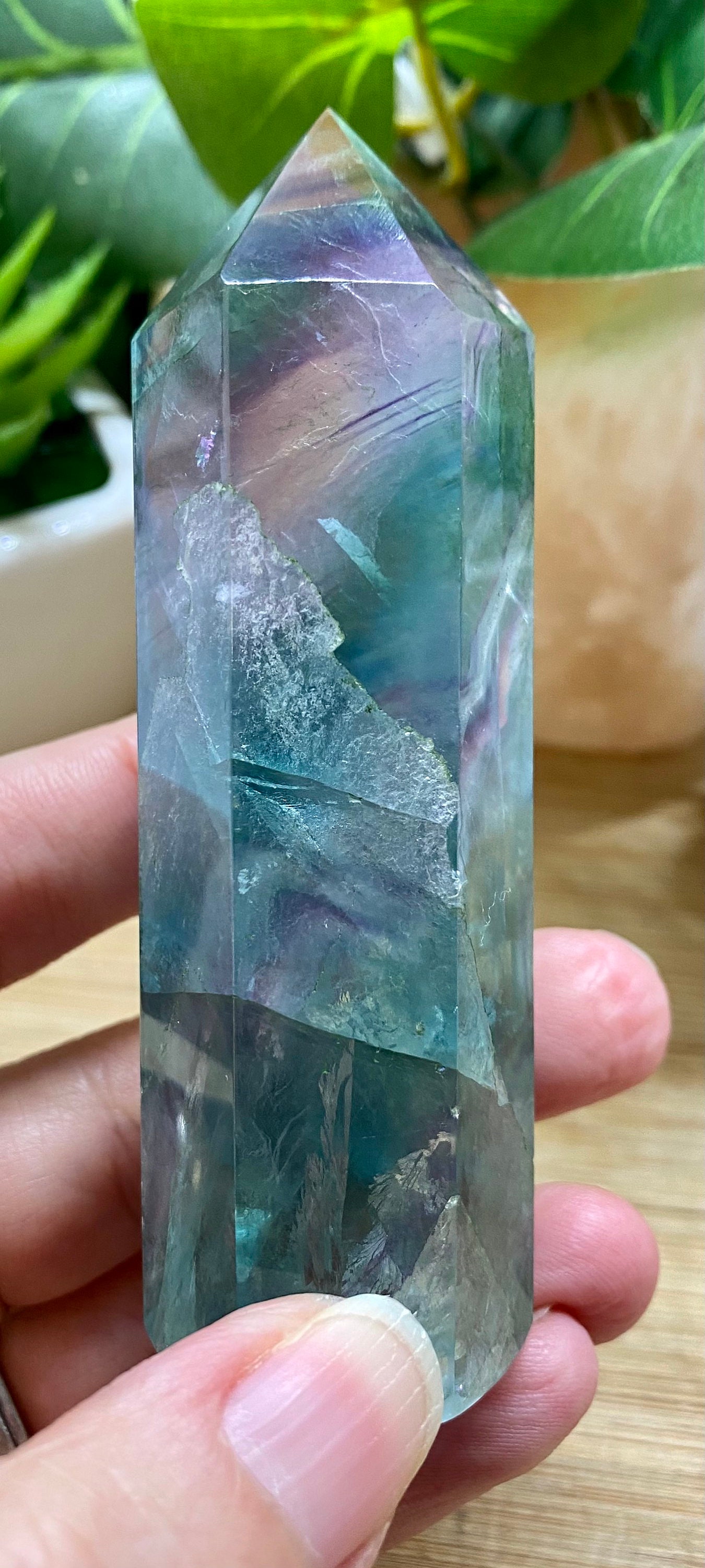 Gorgeous Rainbow Fluorite tower point generator obelisk FT66