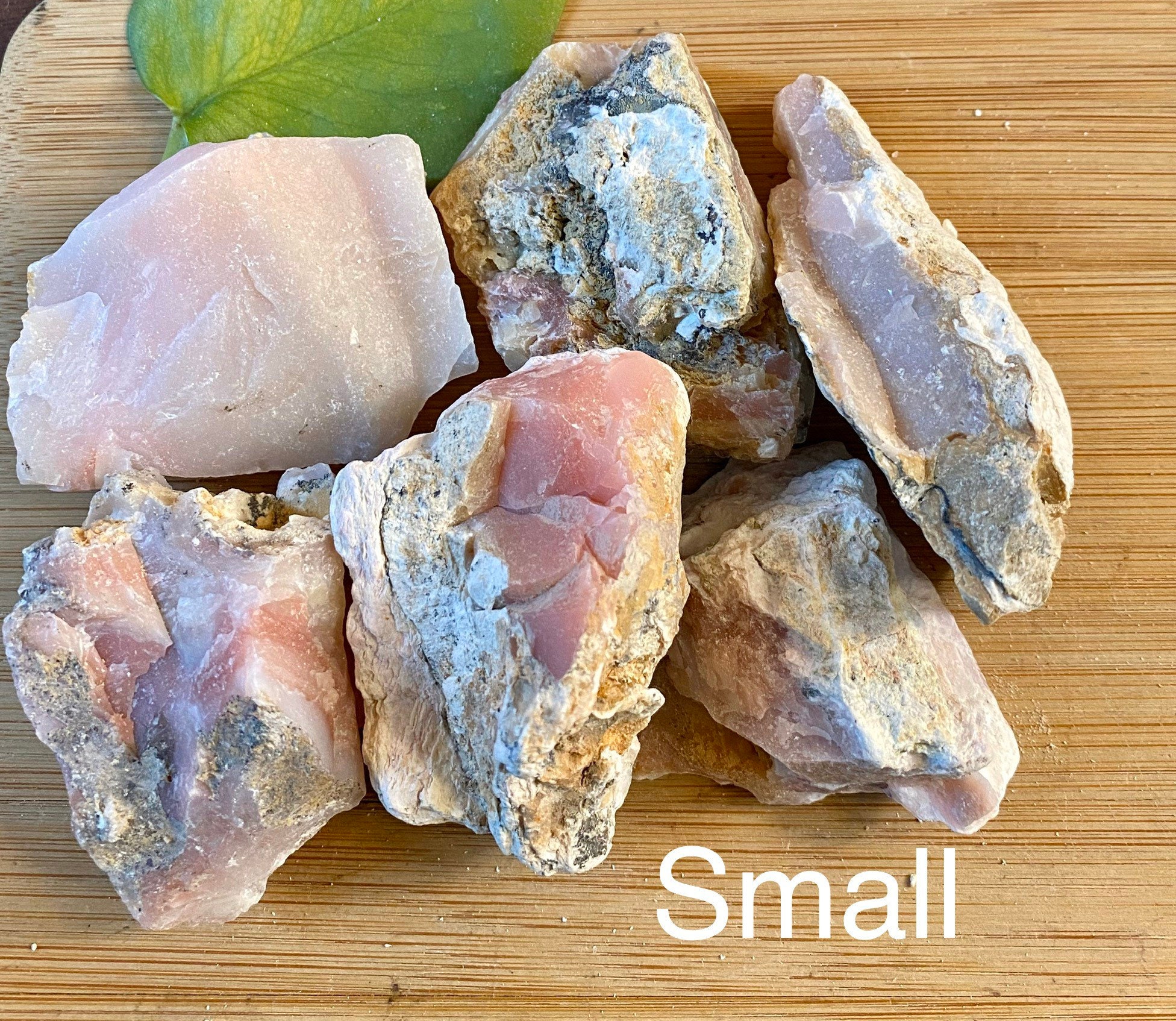 Natural Pink Opal raw stone crystal geode healing