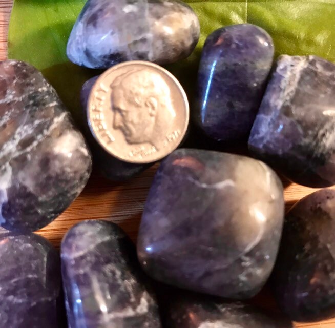 Tumbled Iolite Stones Set with Gift Bag and Note