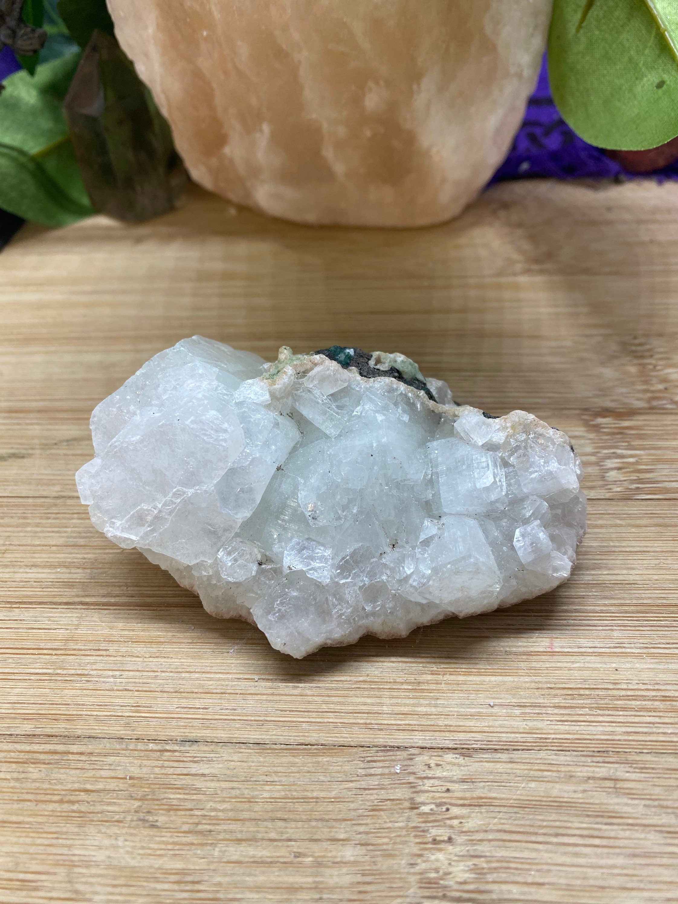 Gorgeous Raw Apophyllite and Stillbite geode crystal cluster APOP1