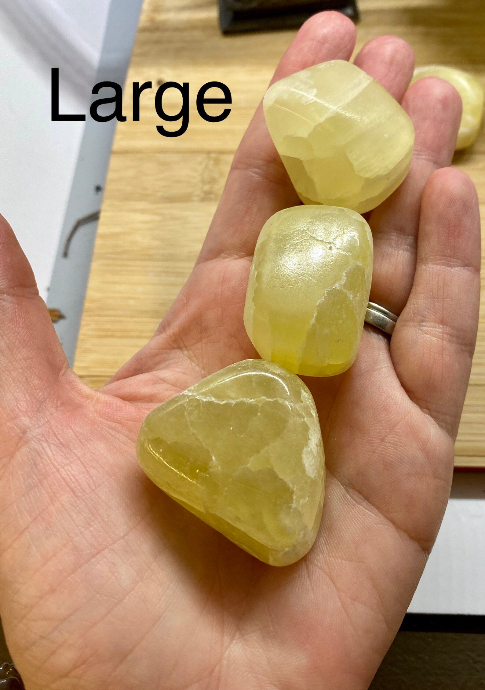 Tumbled Lemon Yellow Calcite Stones Gift Bag Fluorescent - Etsy