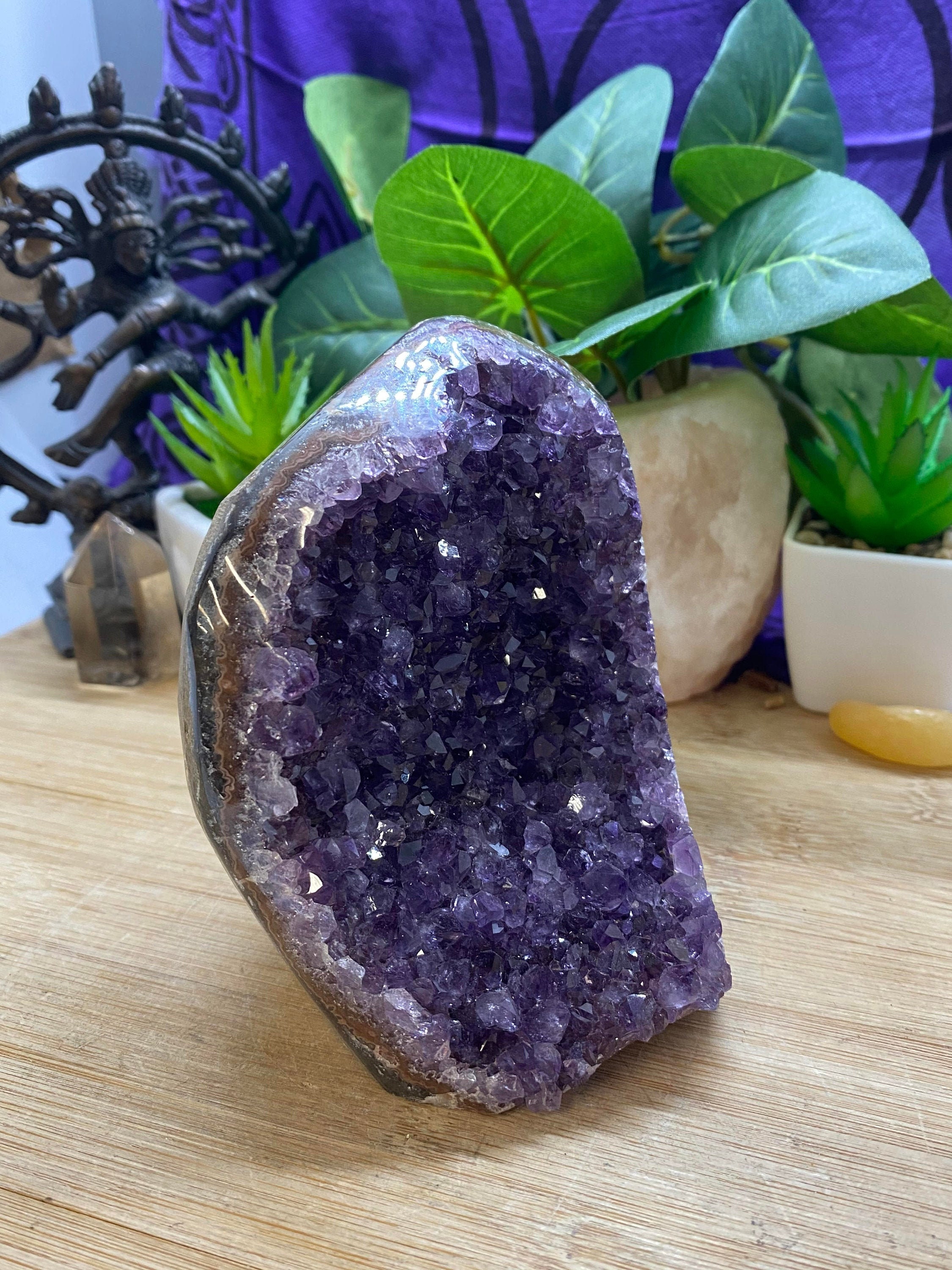 Polished Amethyst from Brazil crystal cluster geode MAM15