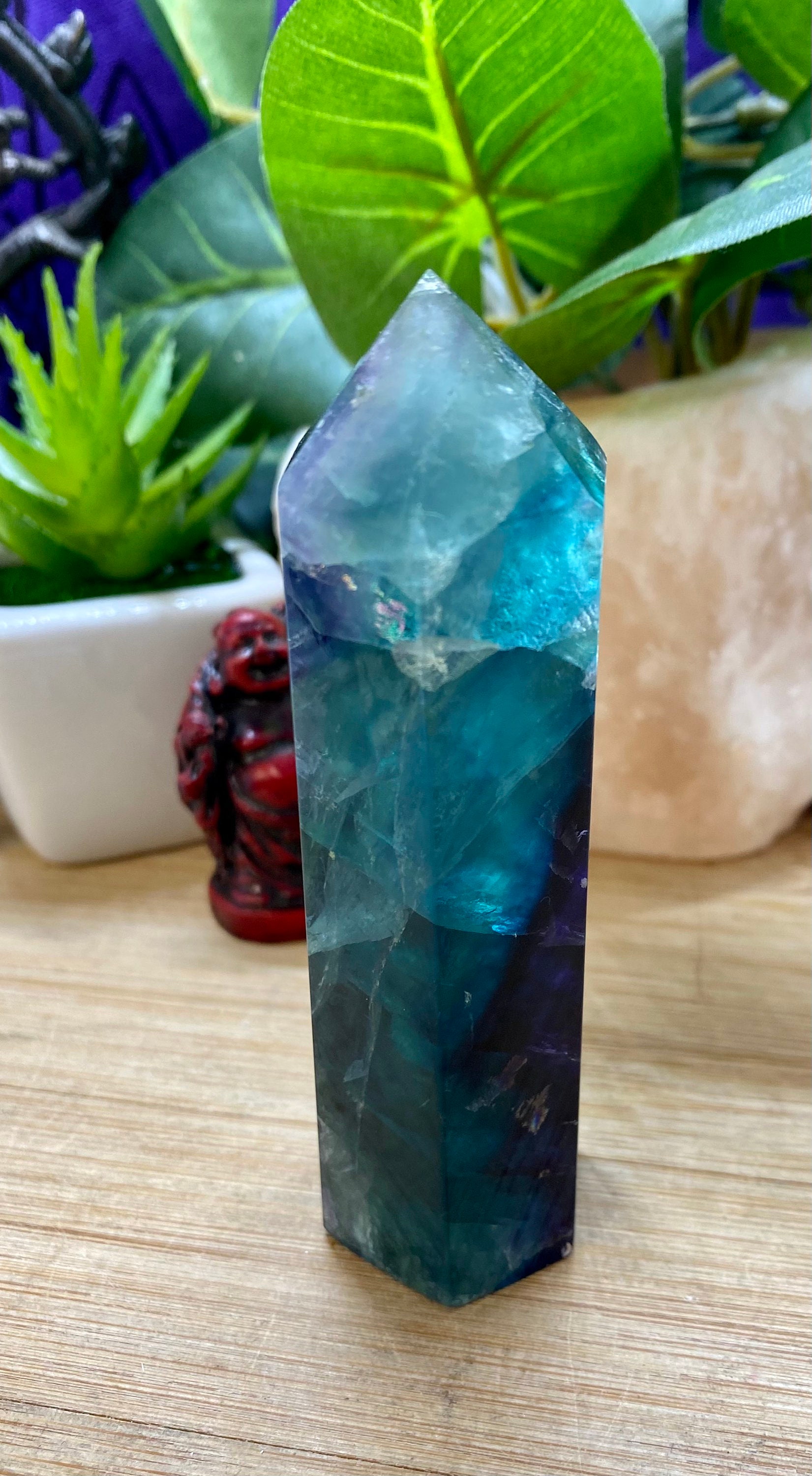 Gorgeous Rainbow Fluorite tower point generator obelisk FT71