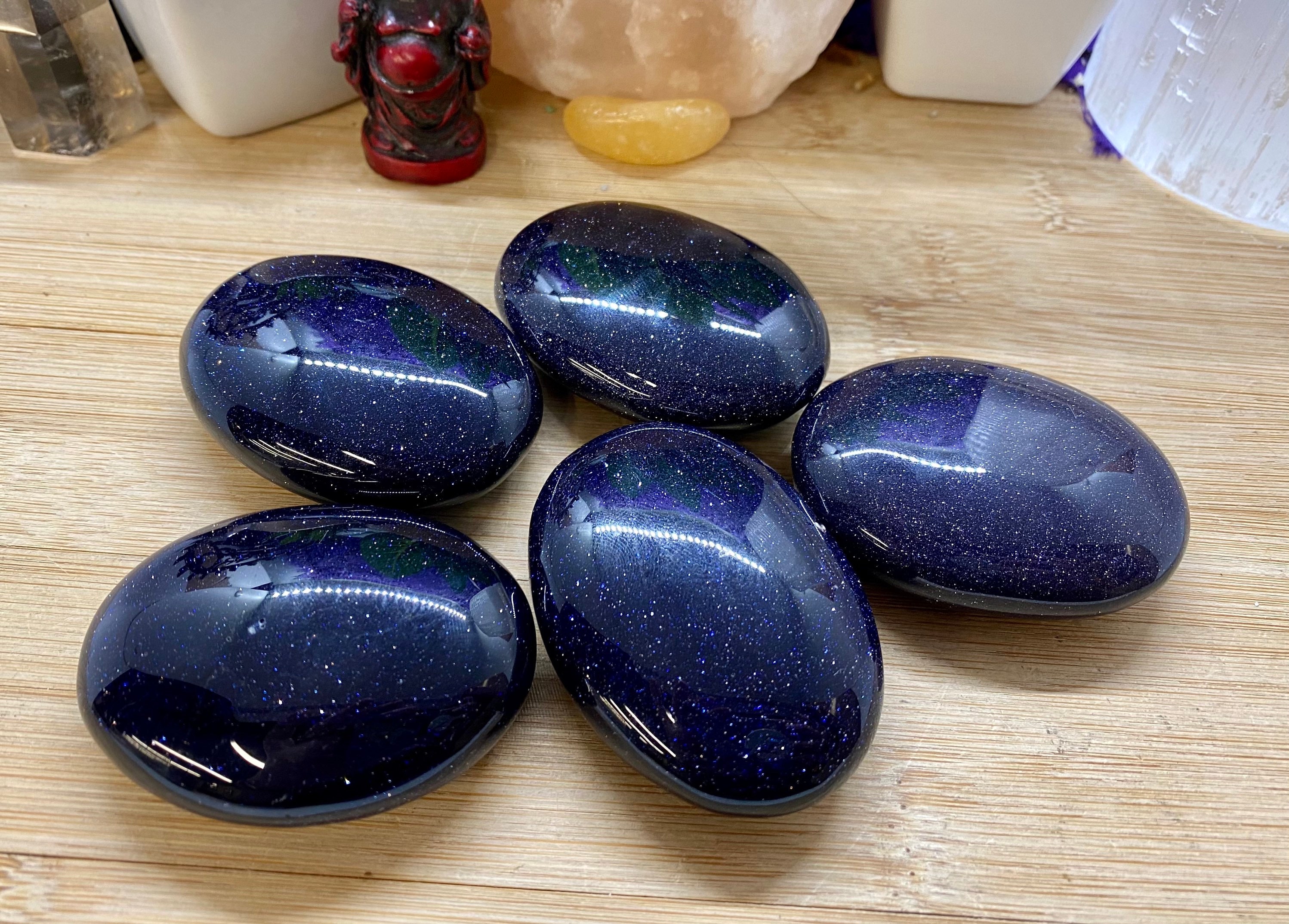 Blue Goldstone palm stones