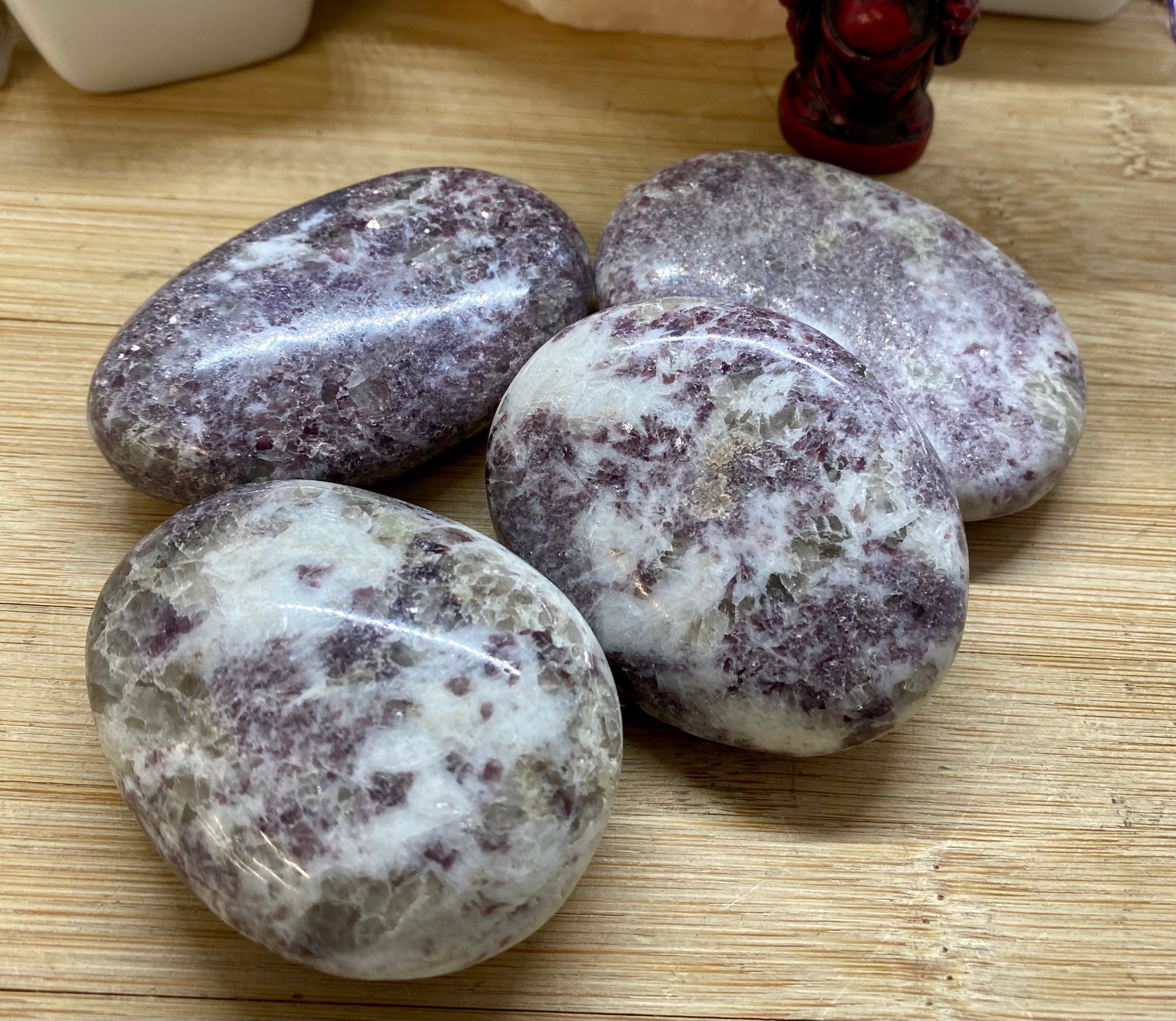 Lepidolite Palm stone Tumbled Stones