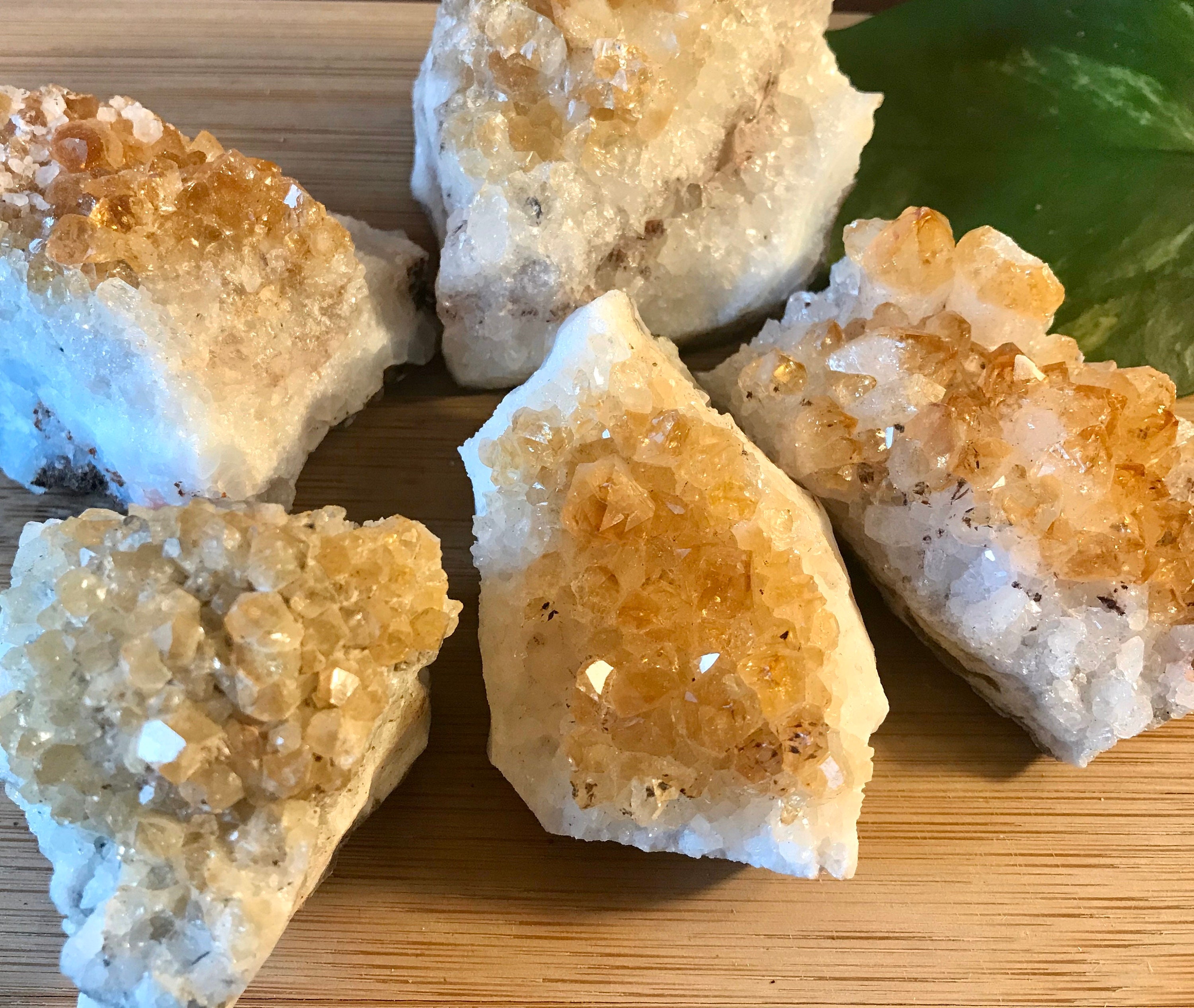 Yellow Citrine Crystals cluster geode prosperity