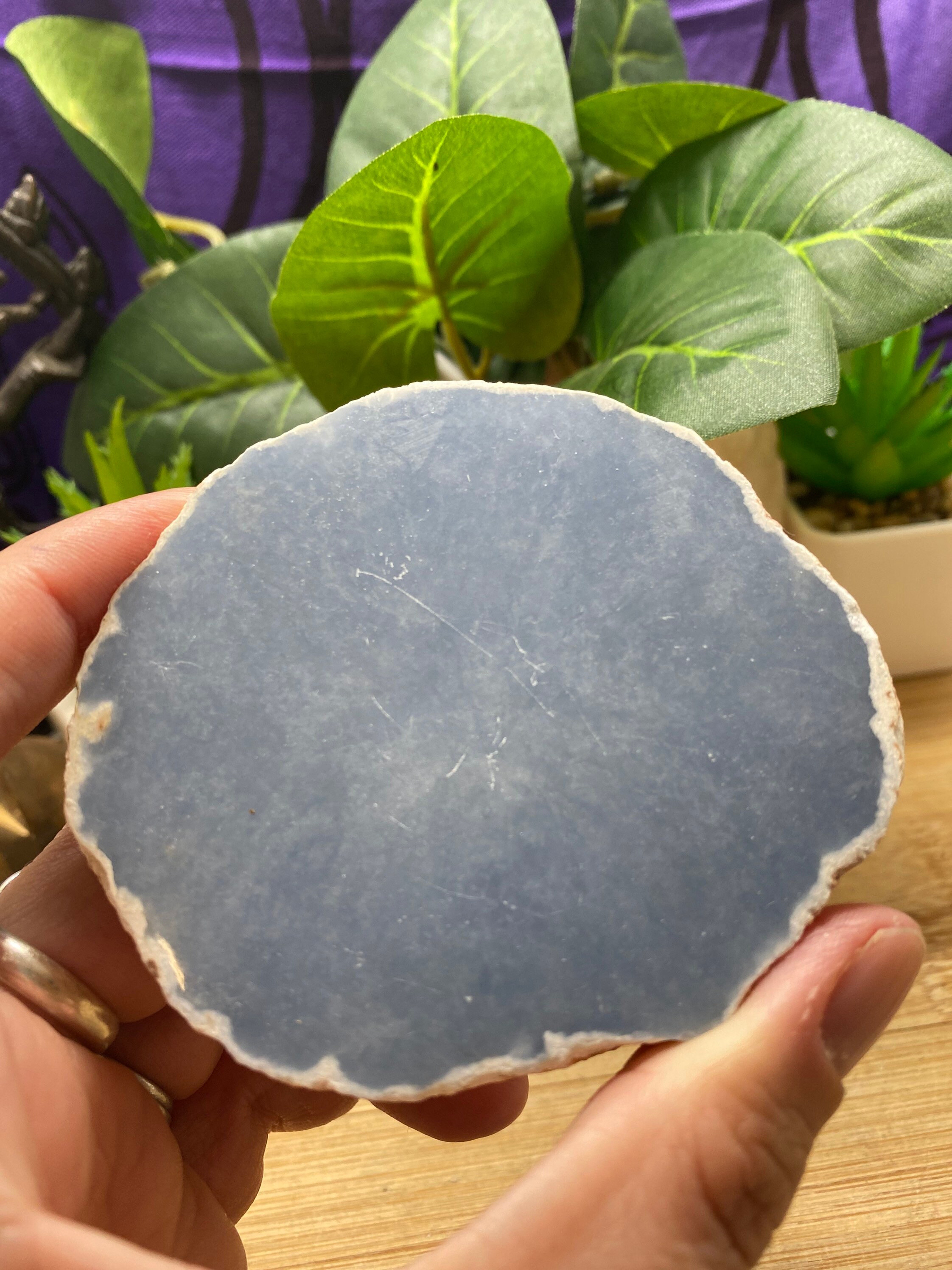 Gorgeous Angelite polished Crystal geode ANGEL1