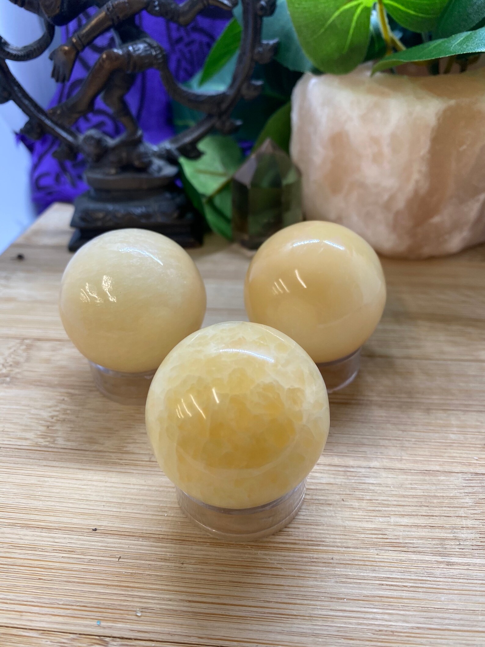 Yellow Calcite sphere crystal ball Shelf 8 | Etsy