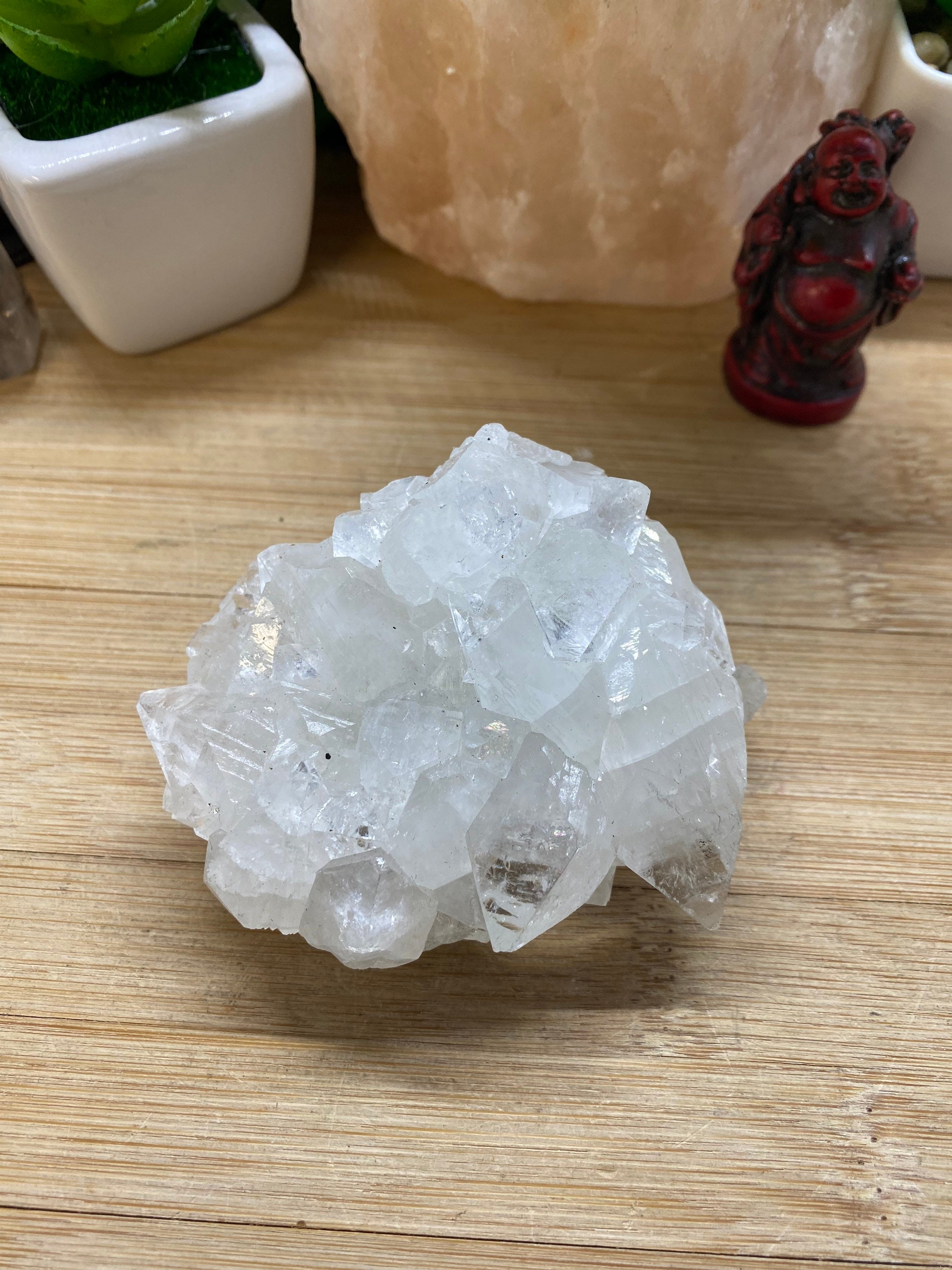 Gorgeous Raw Apophyllite and Stillbite geode crystal cluster APOP8