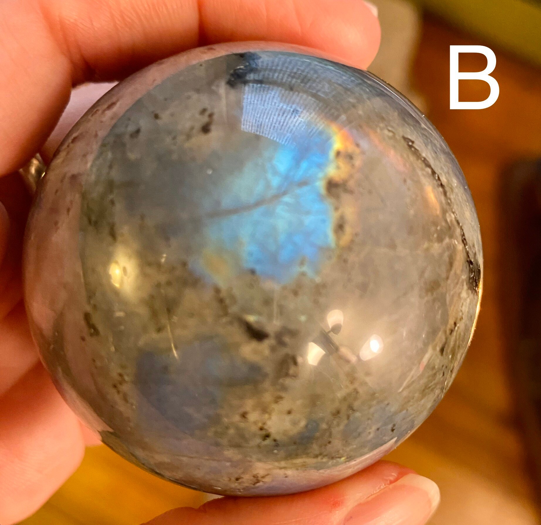 Luminescent Labradorite Sphere crystal ball orb Lot C Shelf 2