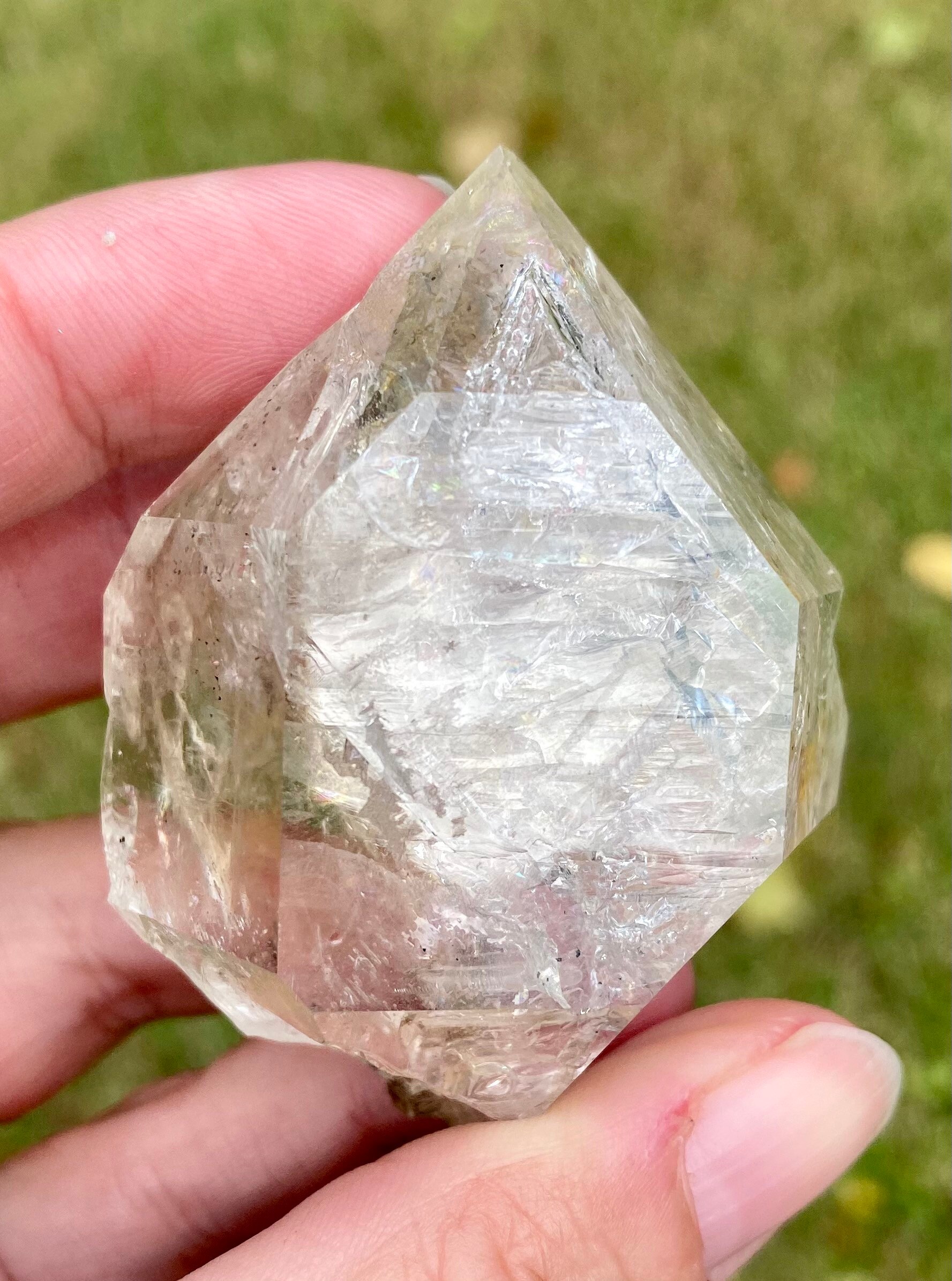 Beautiful Herkimer Diamond crystal geode HERK17
