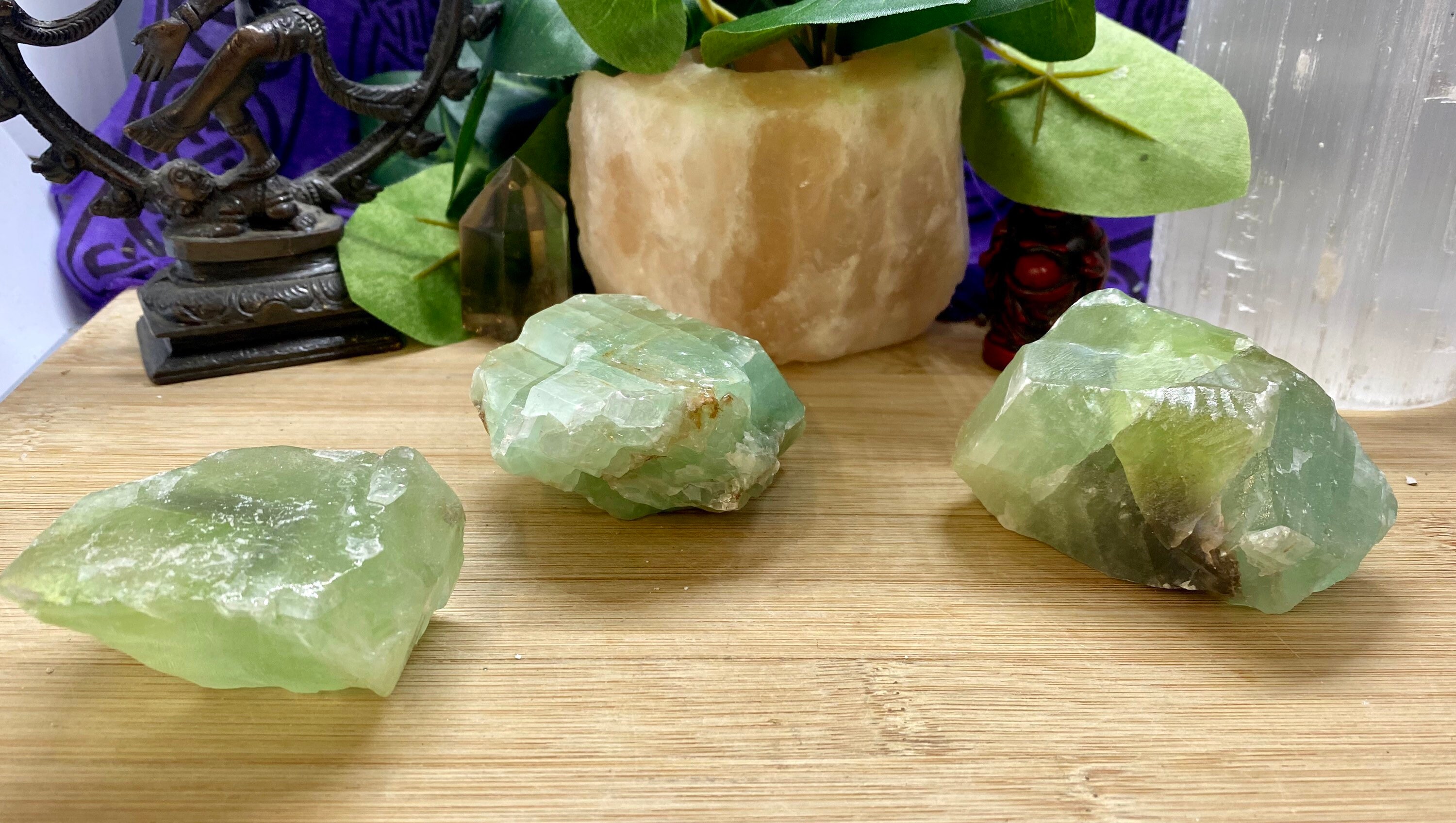 Premium Green Calcite raw Stones crystal Lot C
