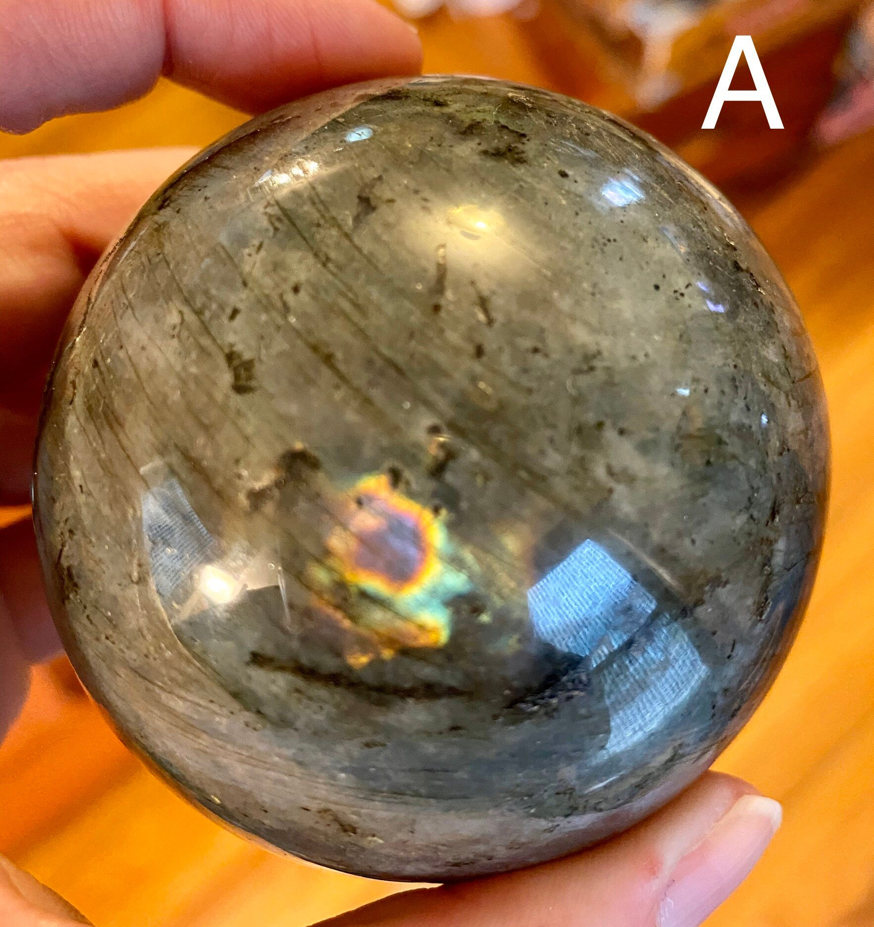 Luminescent Labradorite Sphere crystal ball orb Lot C Shelf 2