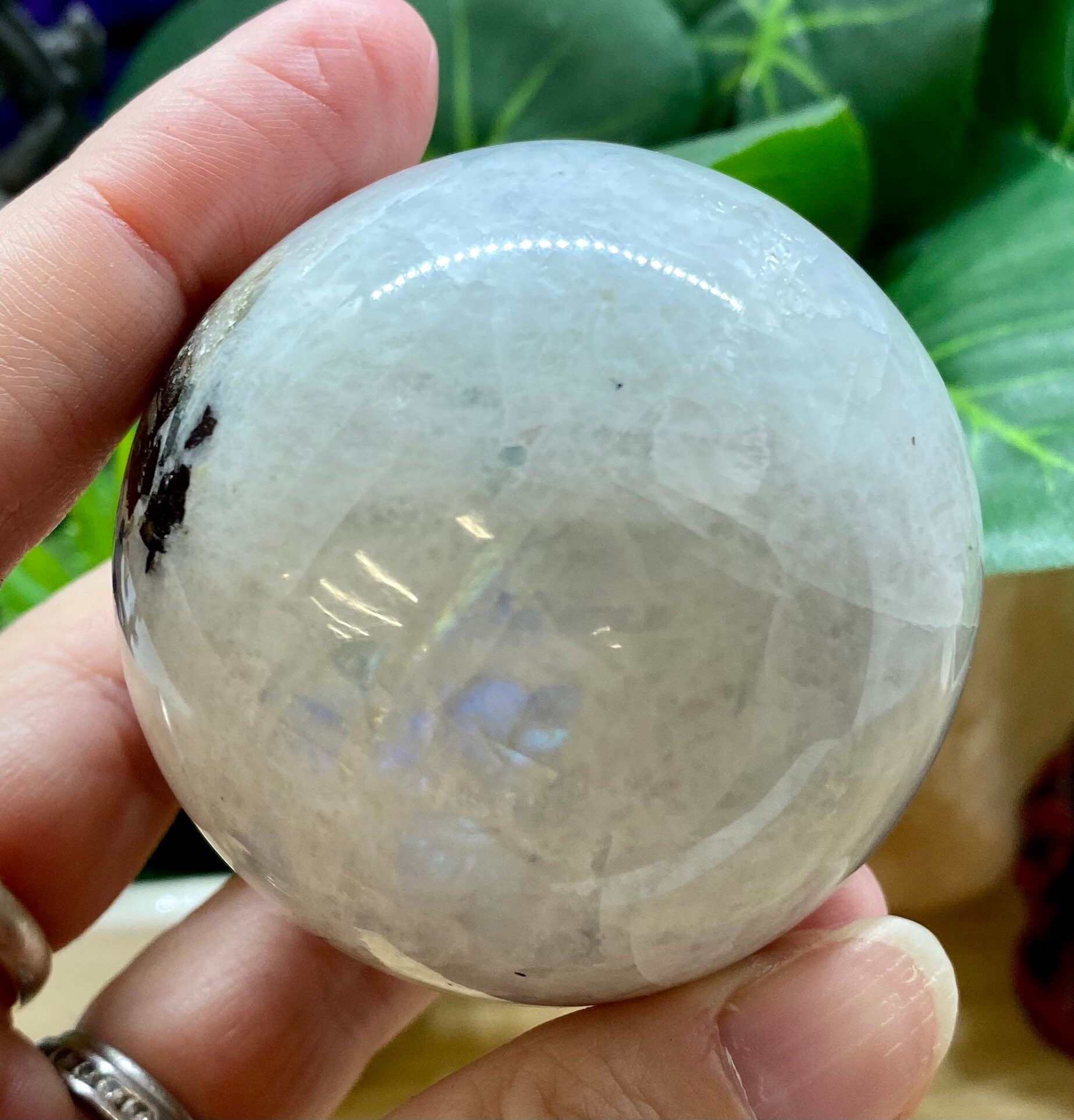 Rainbow Moonstone sphere orb crystal ball MNS1