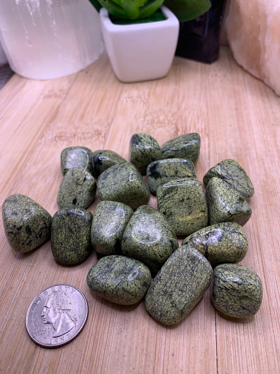 Tumbled Asterite Stone With Gift Bag and Note - Etsy