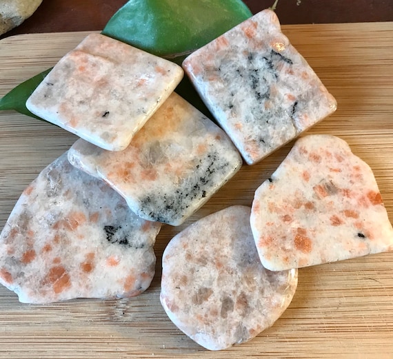 Sunstone polished square rectangular smooth tumbled Stones | Etsy