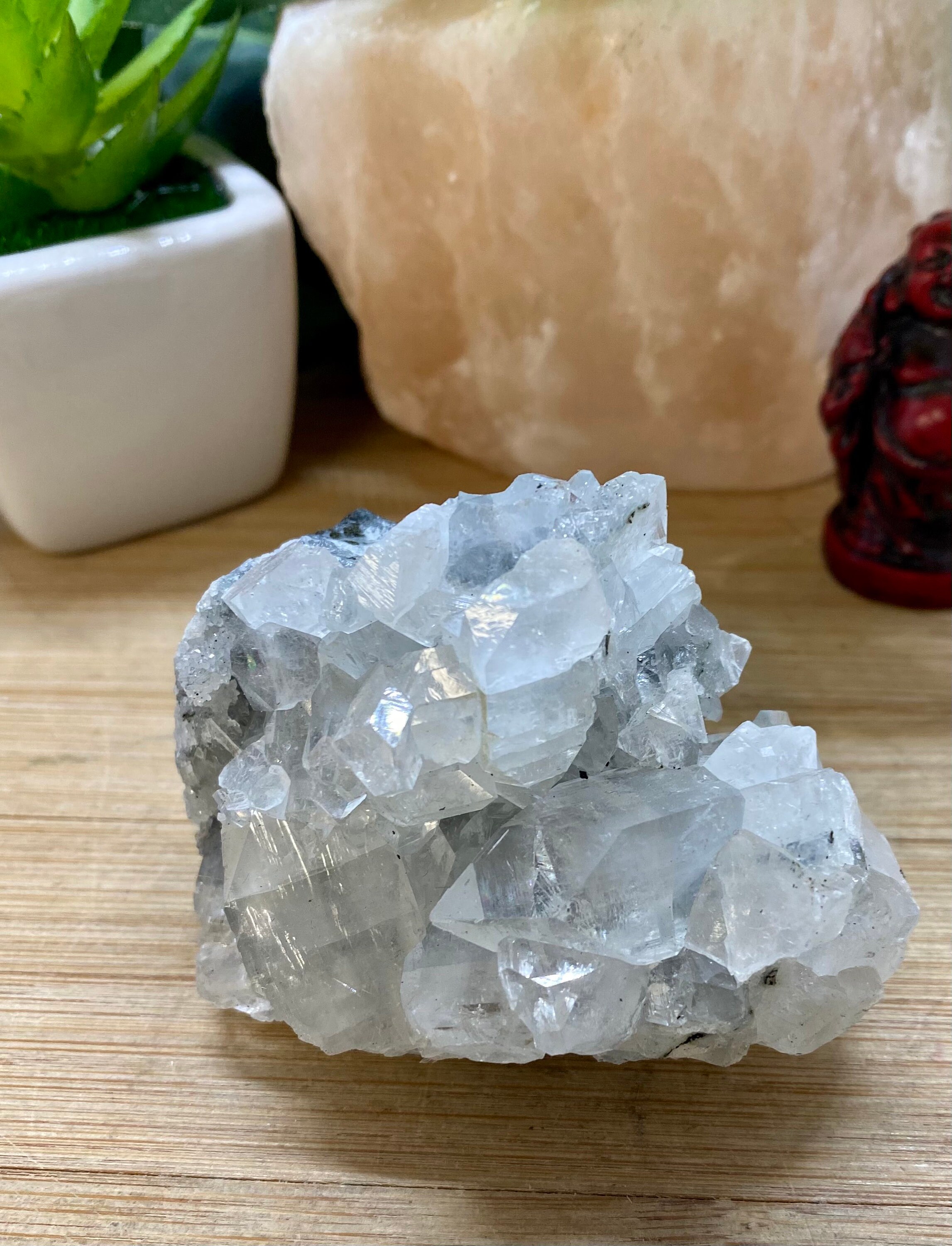 Gorgeous Raw Apophyllite and Stillbite geode crystal cluster APOP7