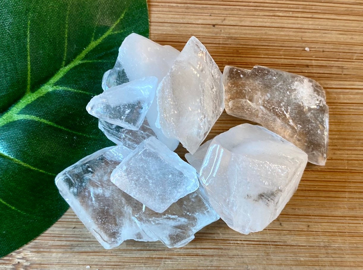 Natural Clear Calcite raw Stones with Gift Bag