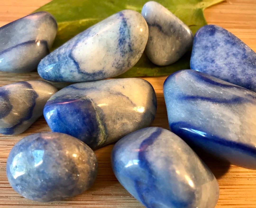 Tumbled Blue Aventurine Stone With Gift Bag and Note - Etsy