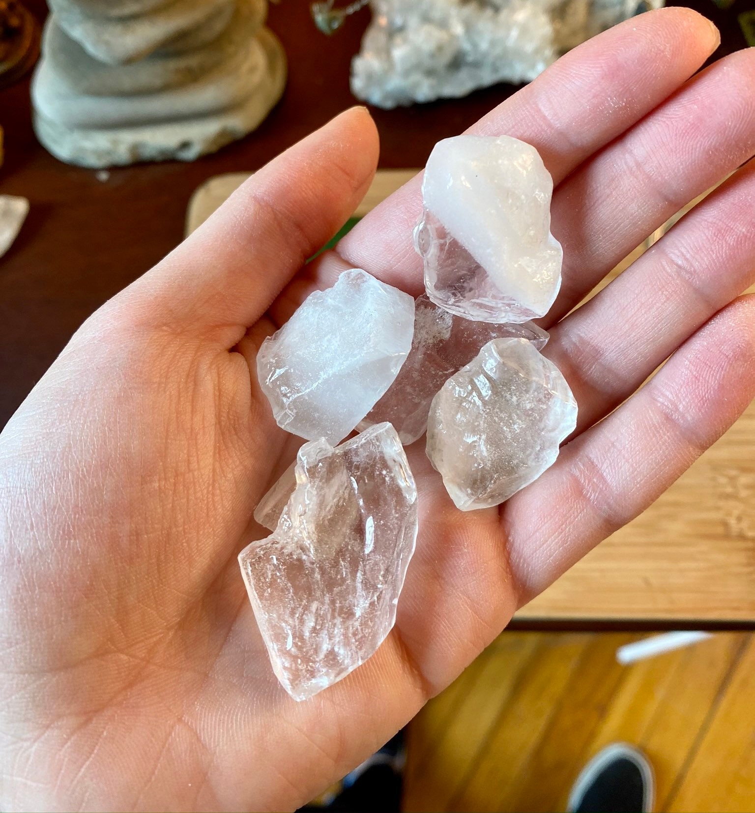 Natural Clear Calcite raw Stones with Gift Bag