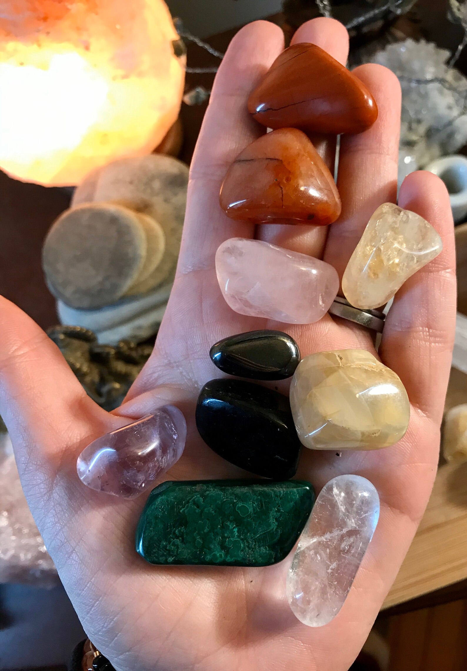 Witch Wiccan Pagan Starter Crystal Kit Pocket Stone Set | Etsy