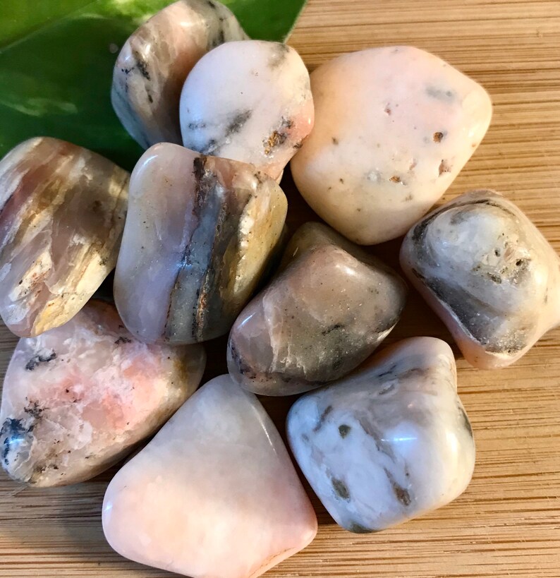 Tumbled Pink Opal Stone Crystal Polished Geode Healing | Etsy