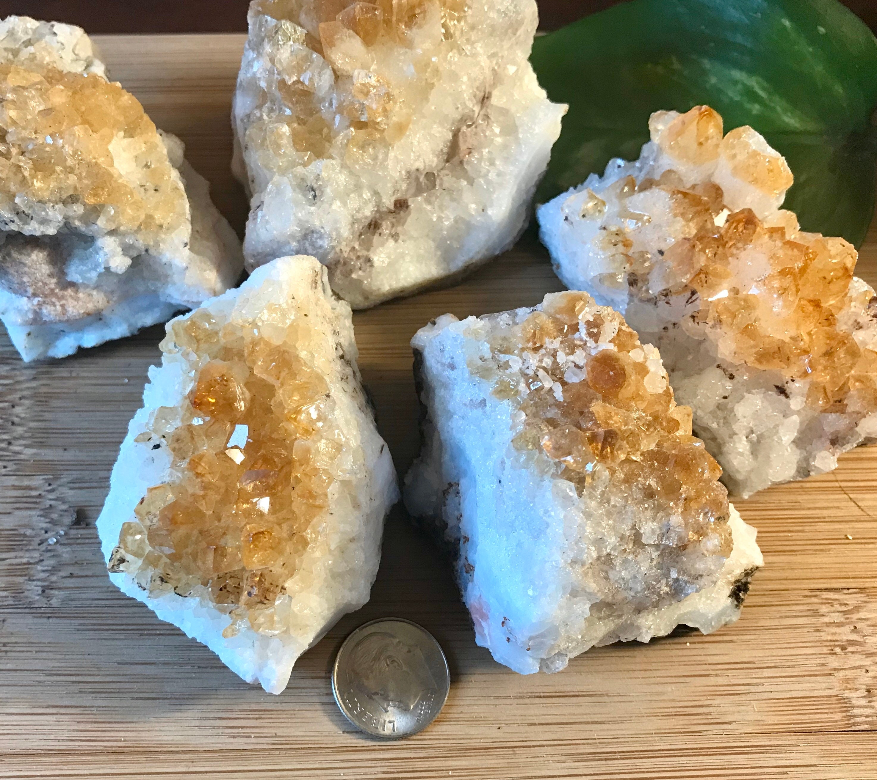 Yellow Citrine Crystals cluster geode prosperity