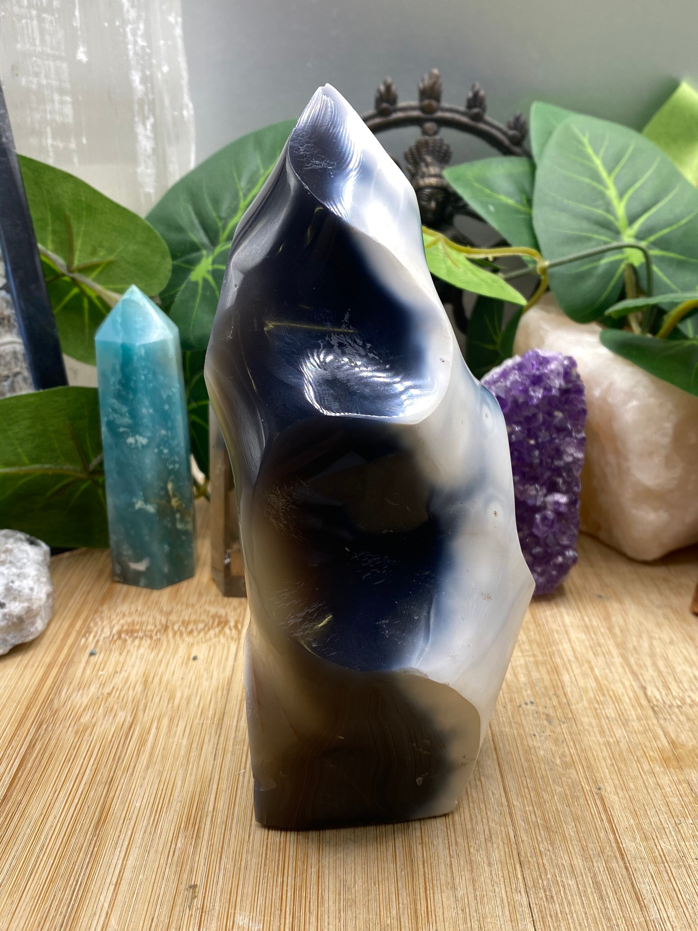 Orca Agate Flame Crystal Sculpture MORCF1