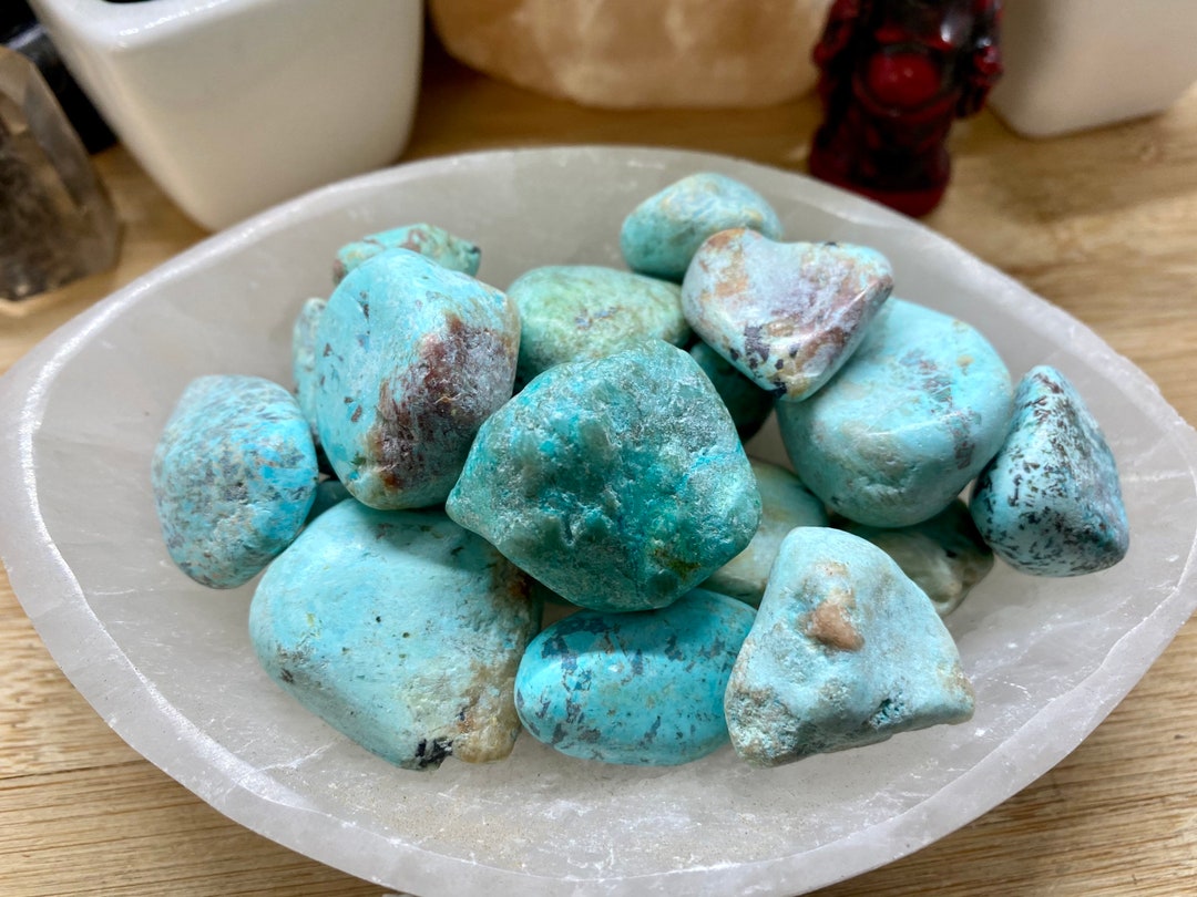 Tumbled Premium Peruvian Turquoise Stone With Gift Bag - Etsy