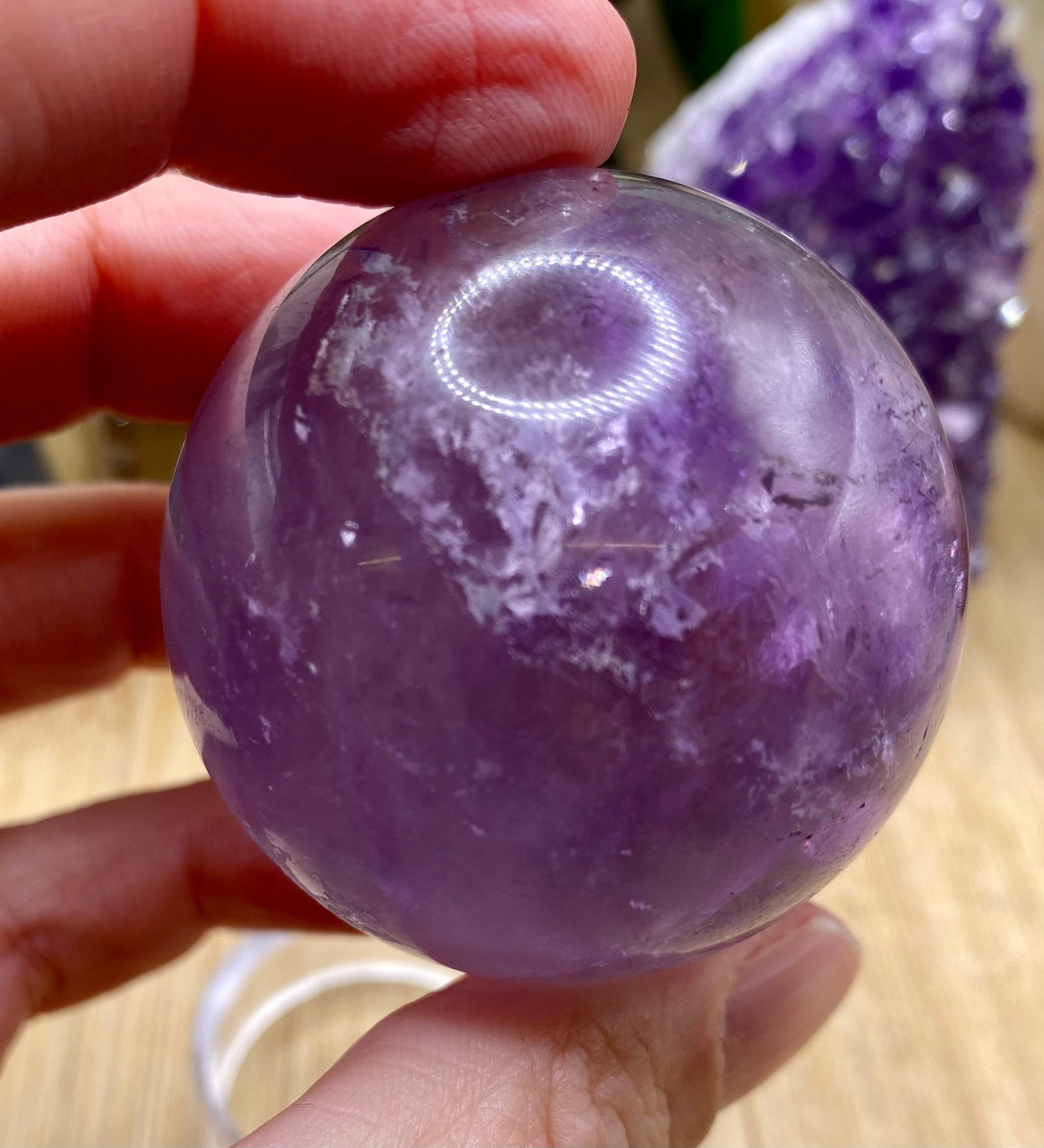 Beautiful Amethyst Sphere globe geode crystal ball AMS100