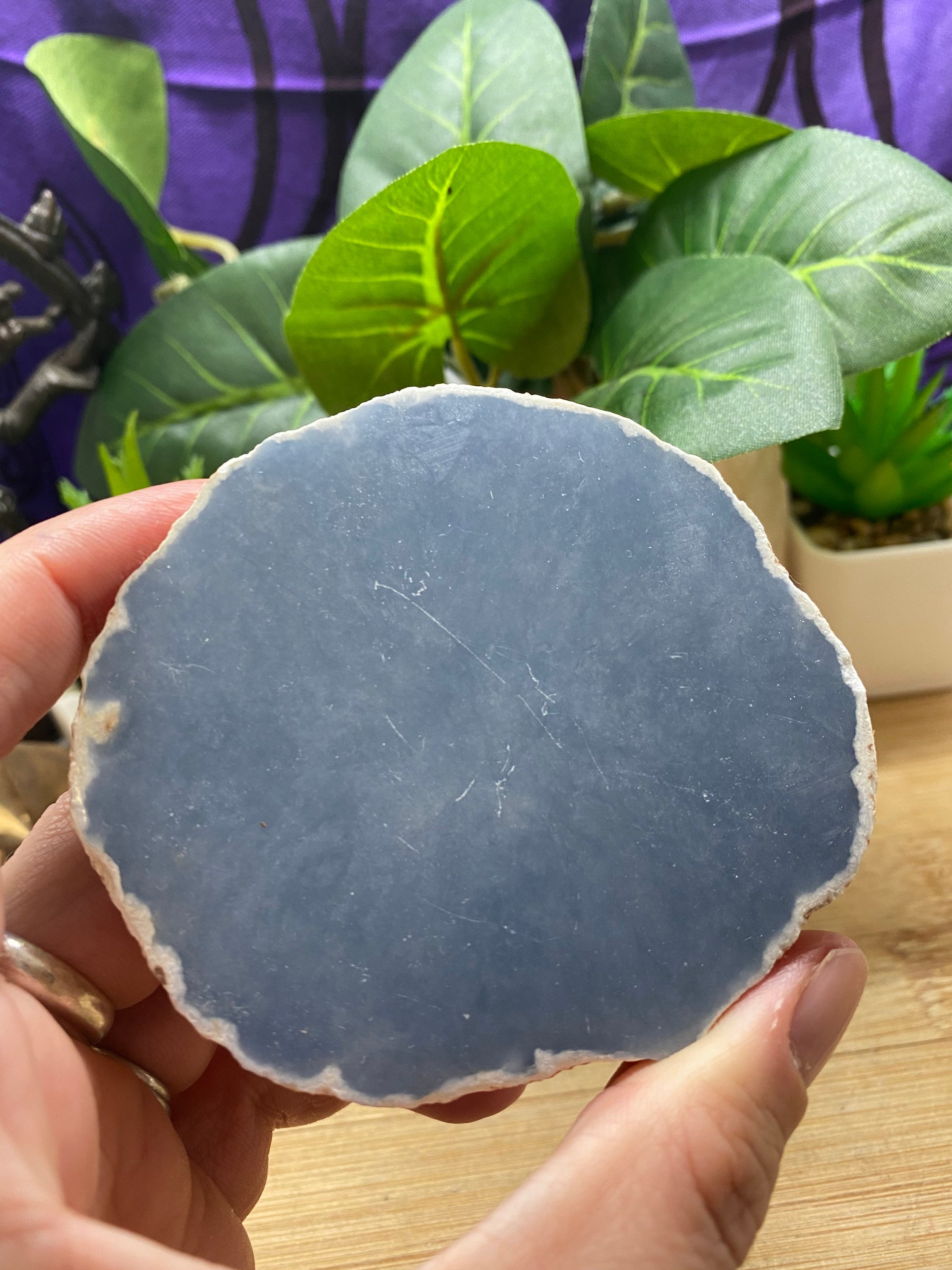 Gorgeous Angelite polished Crystal geode ANGEL1