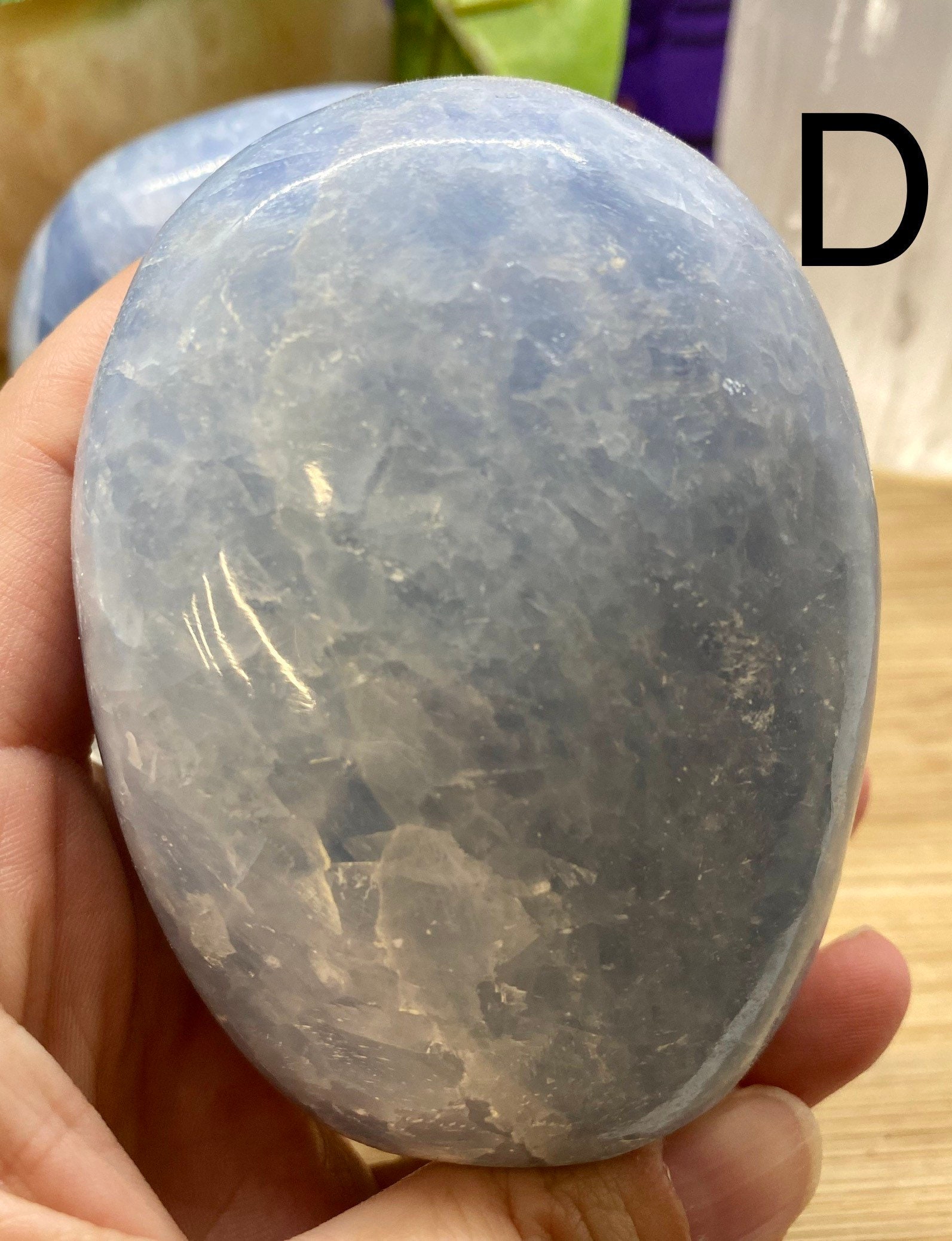 Blue Calcite Sculpture free form altar stone