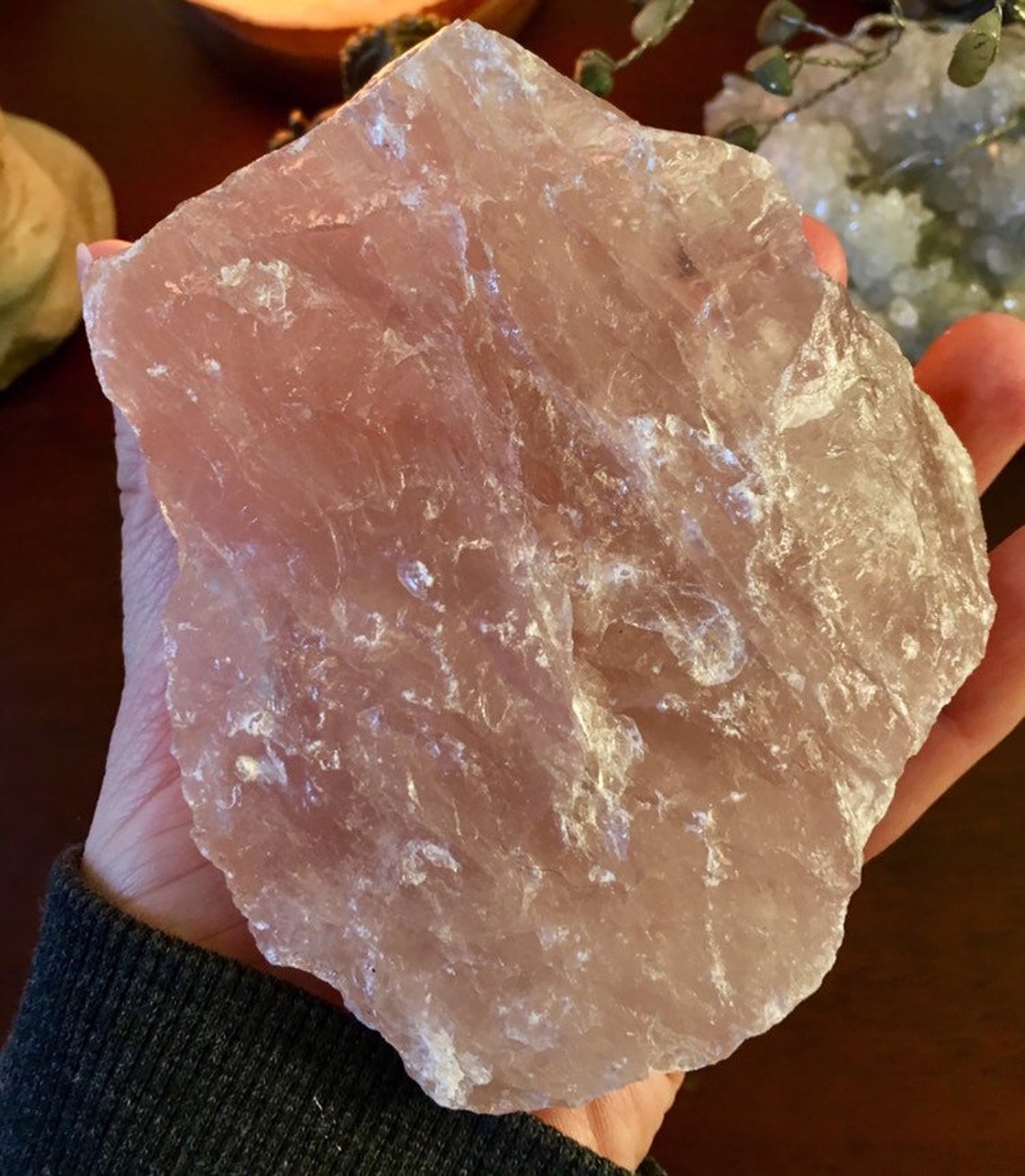 Raw Rose Quartz crystal geode healing cluster love healing | Etsy