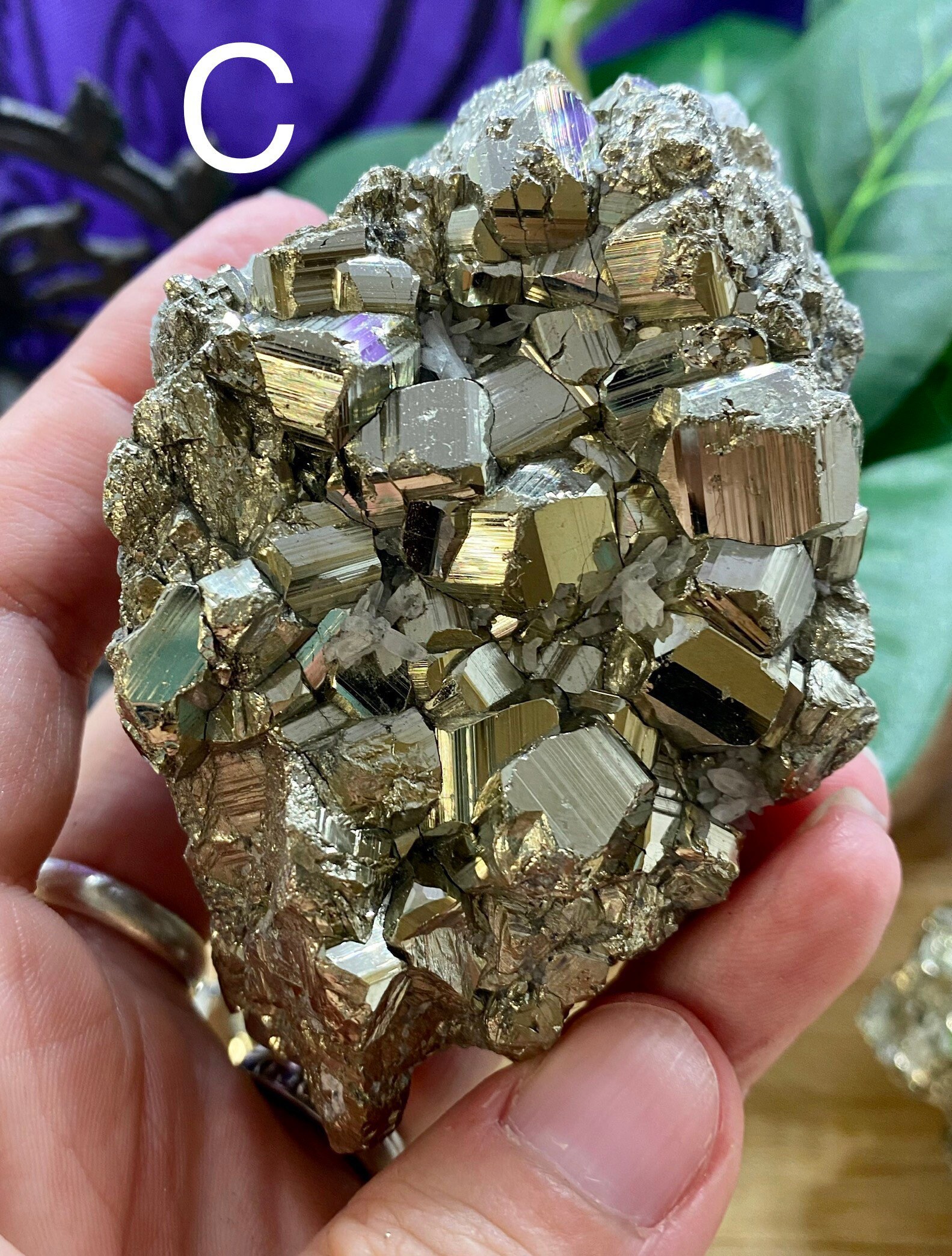 Pyrite fools gold crystal geode cluster natural Stones Lot A