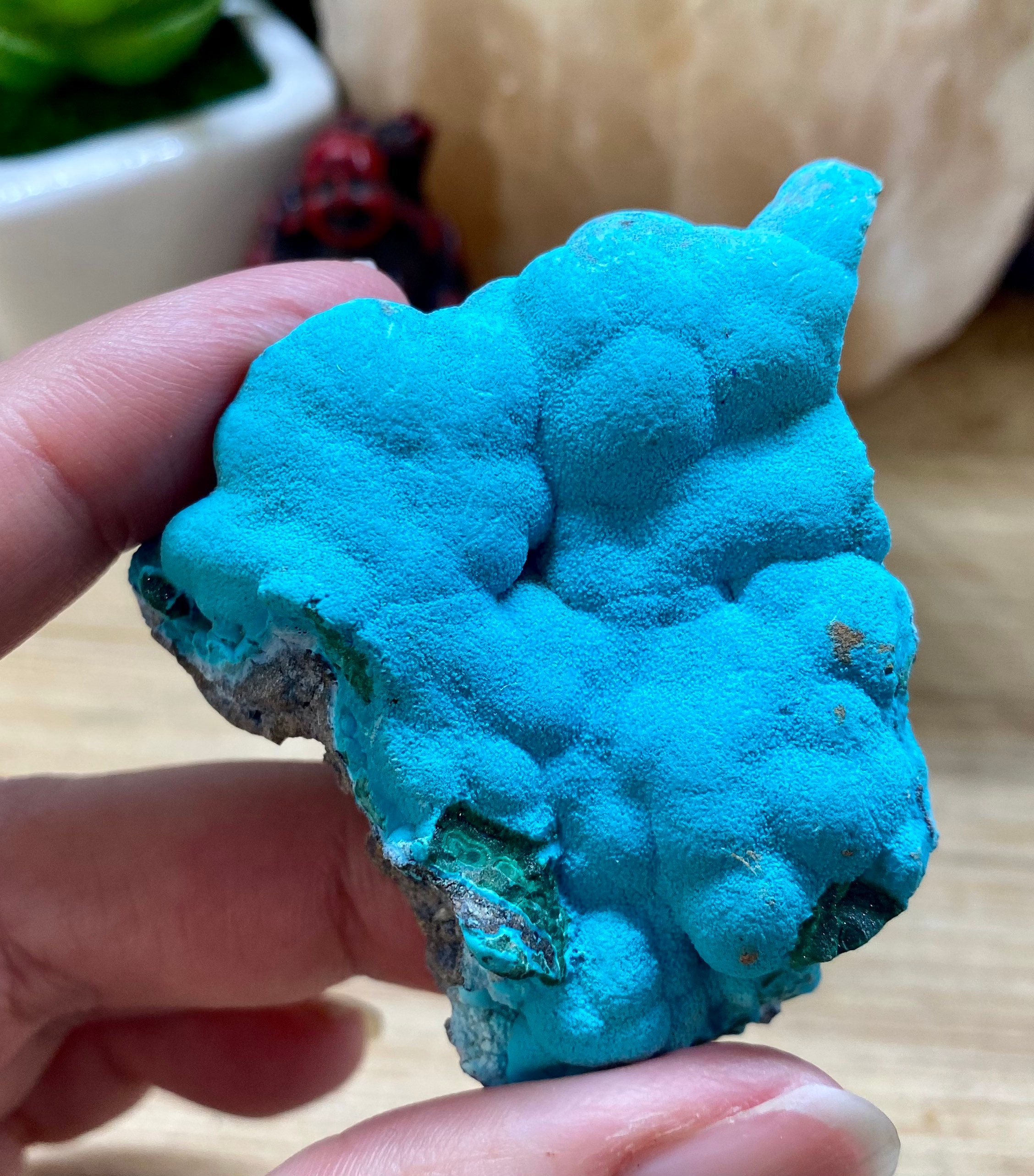 Natural Chrysocolla and Malachite raw crystal CHRYS1