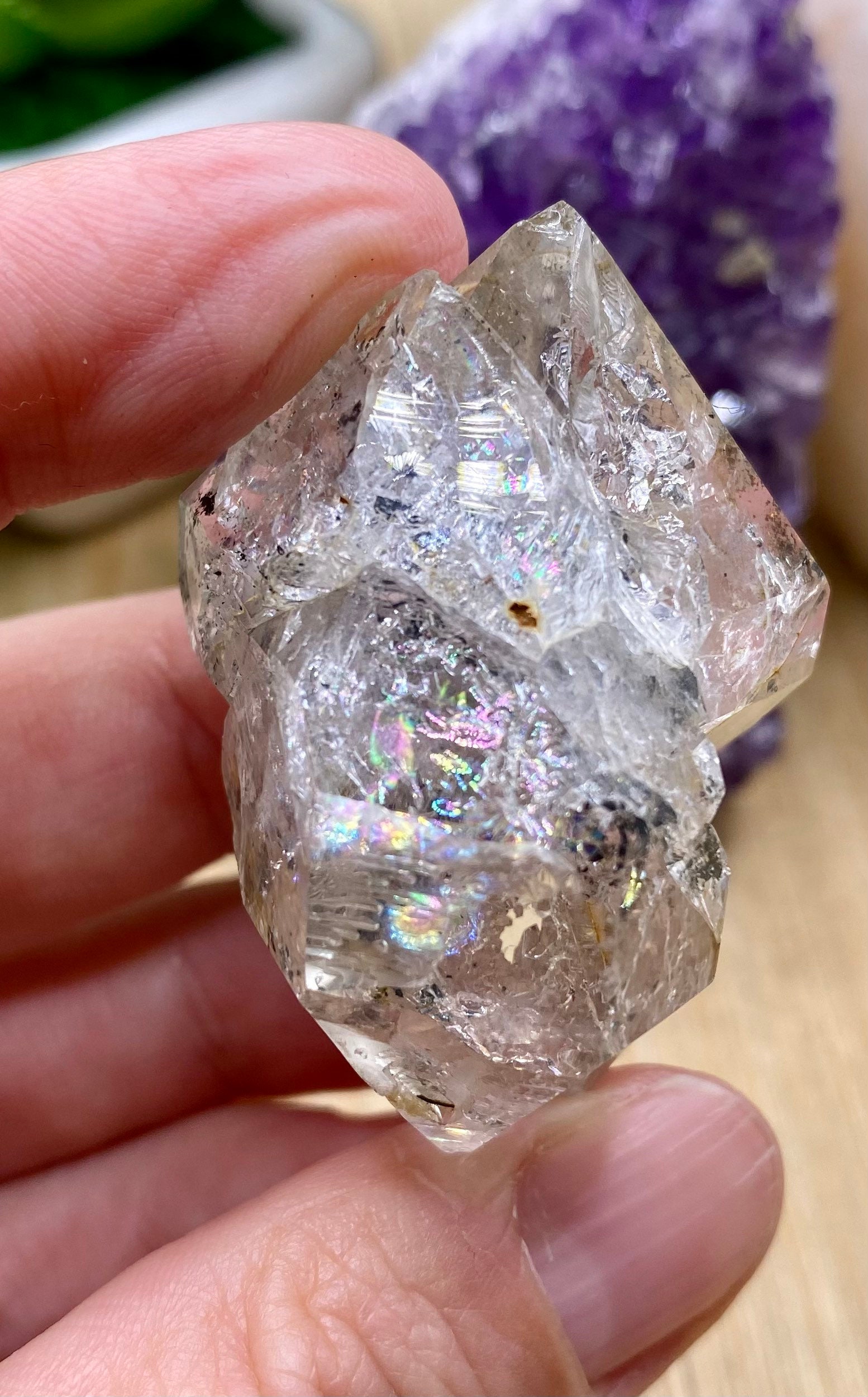 Herkimer Diamond crystal geode cluster HERK120