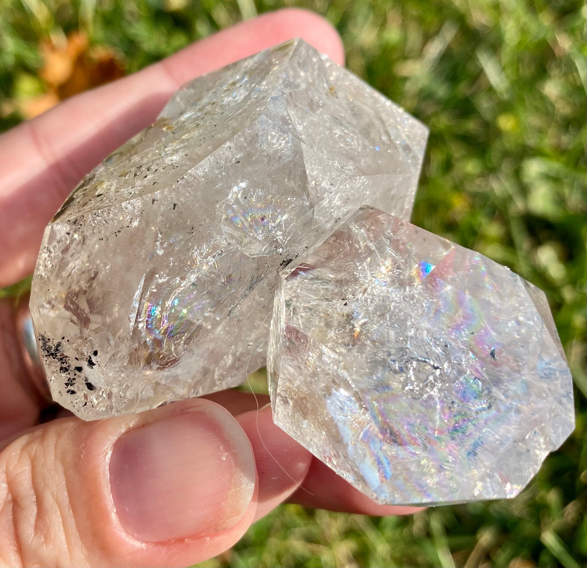 Herkimer Diamond Gemini crystal geode cluster HERK25