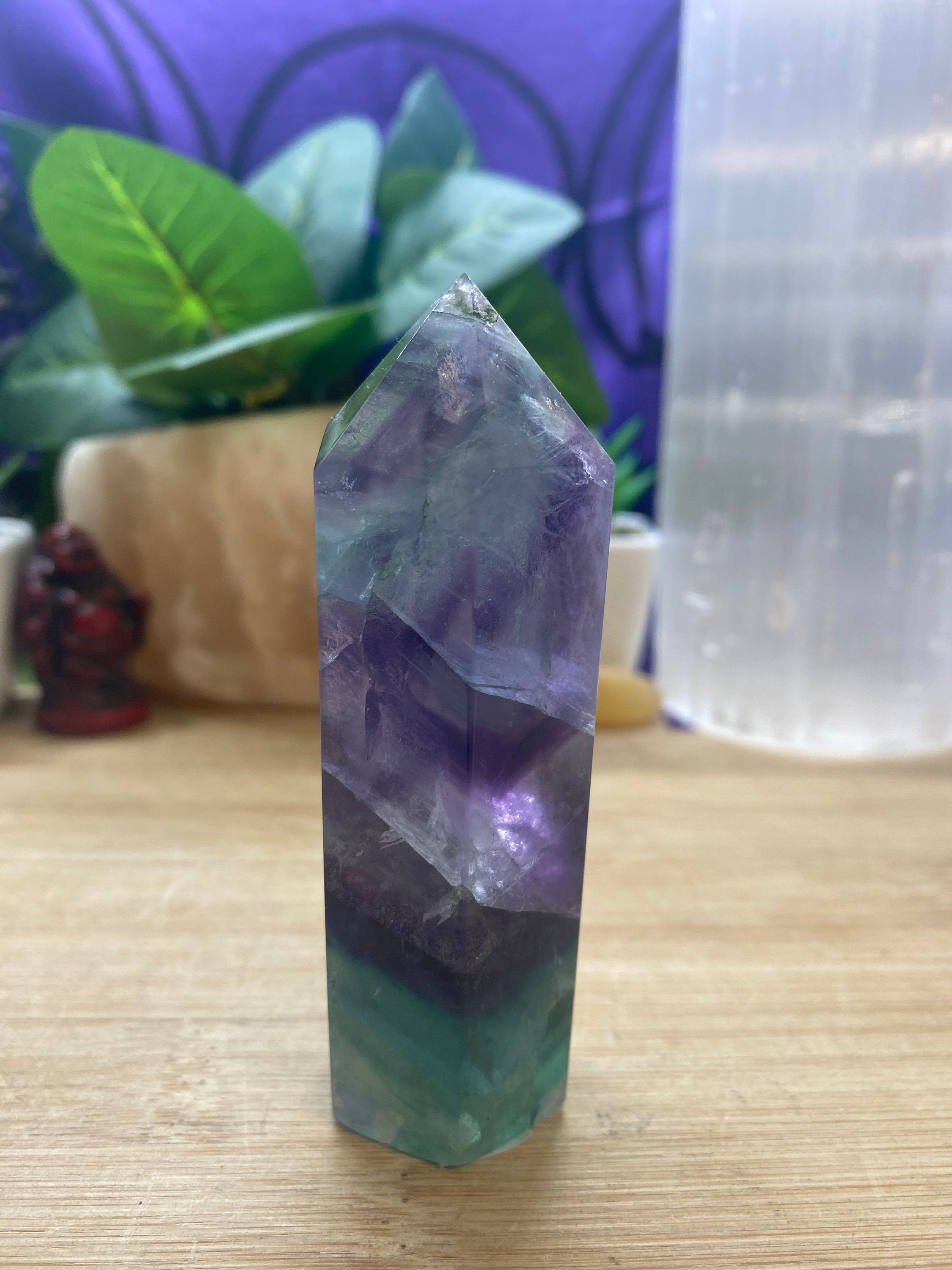 Gorgeous Rainbow Fluorite tower point generator obelisk FT105
