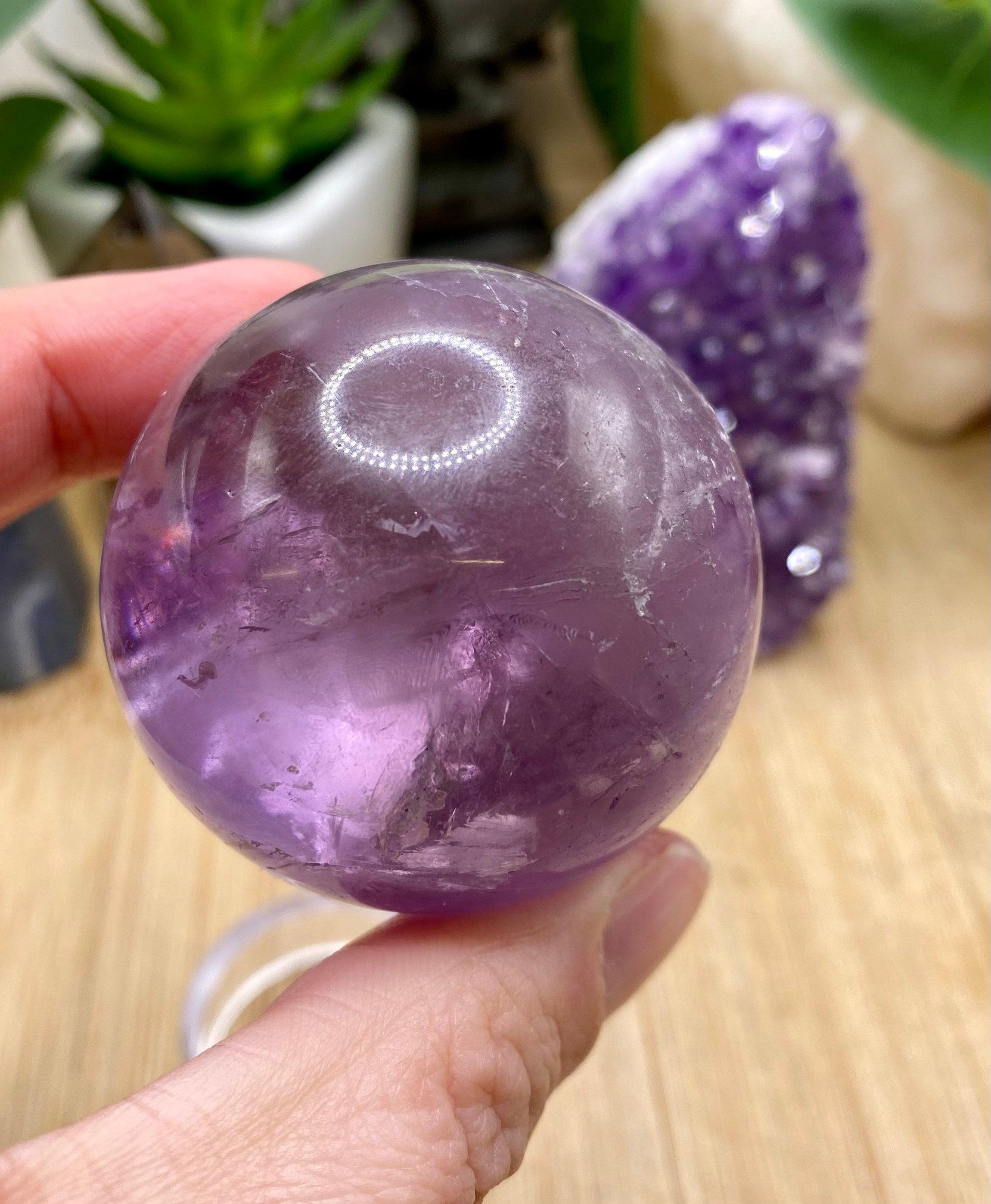 Beautiful Amethyst Sphere globe geode crystal ball AMS100