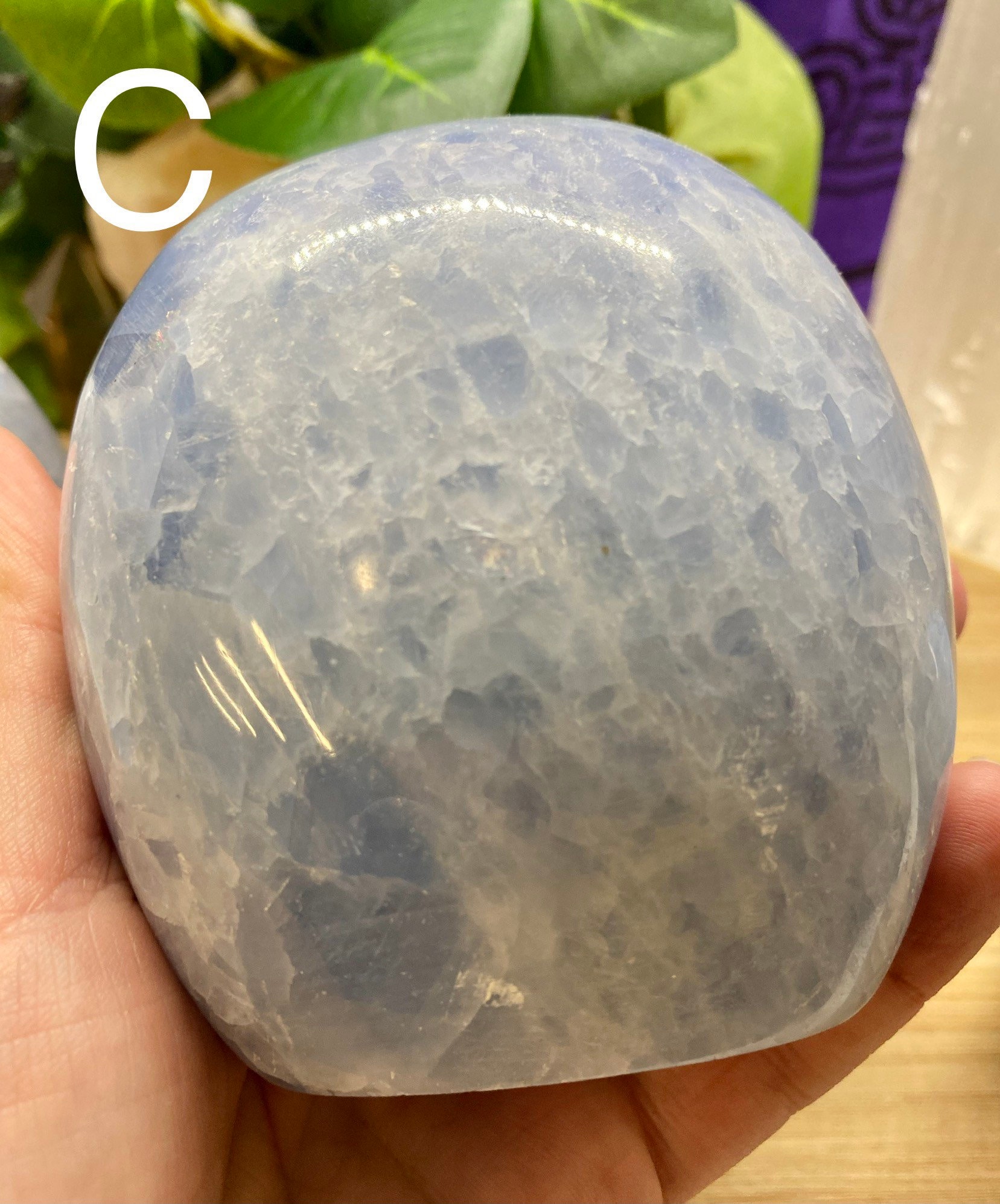 Blue Calcite Sculpture free form altar stone