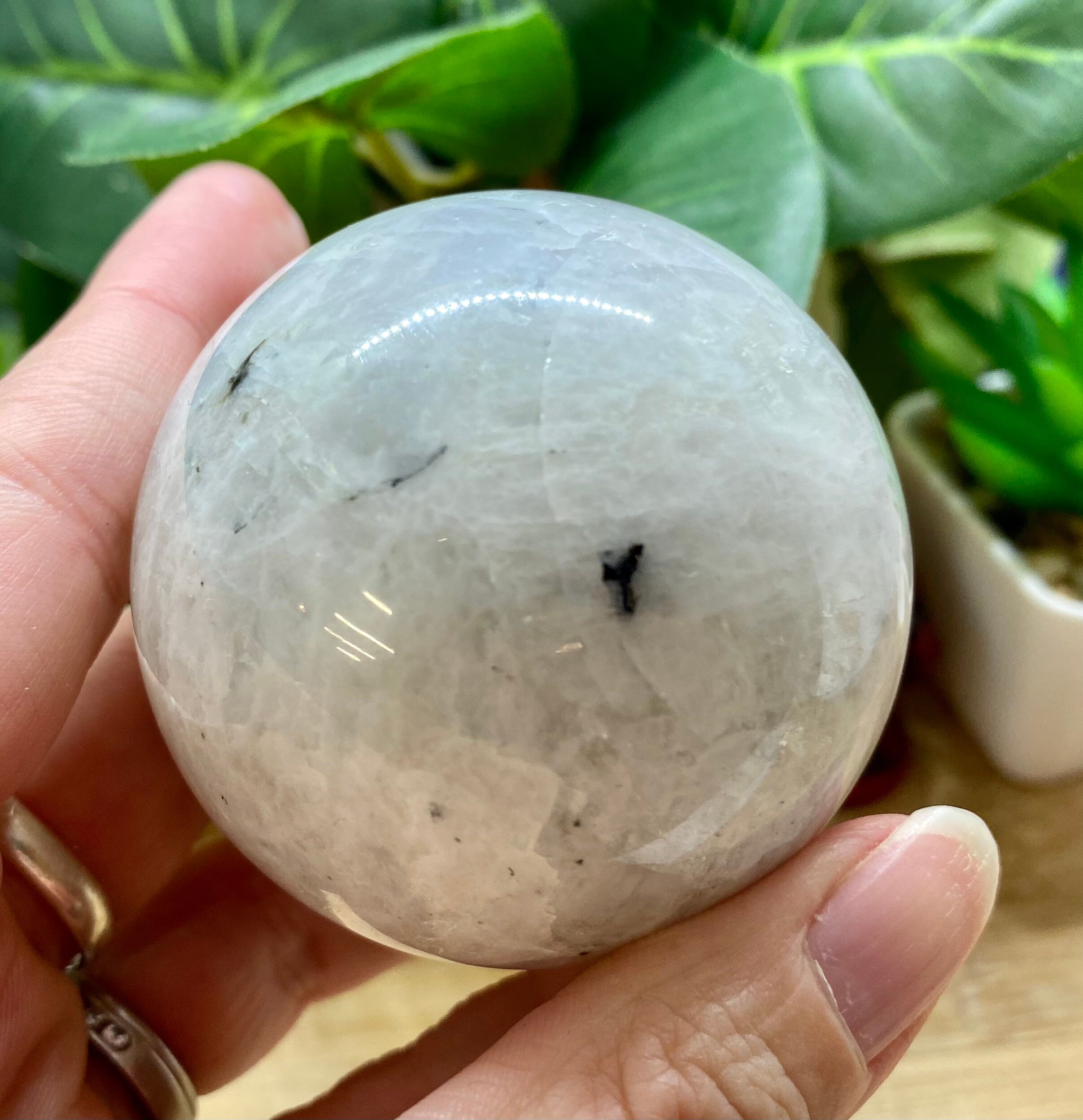 Rainbow Moonstone sphere orb crystal ball MNS1
