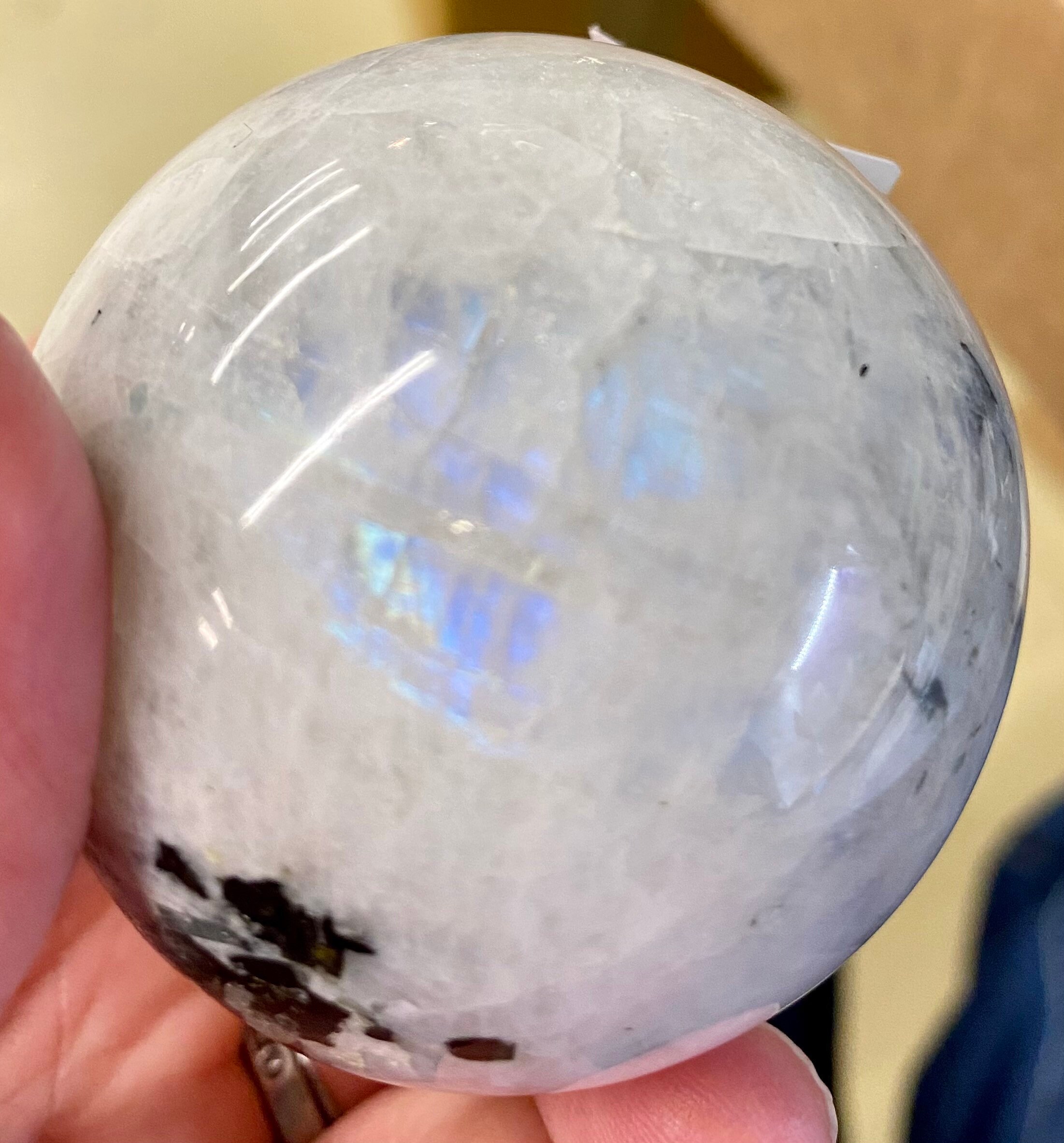 Rainbow Moonstone sphere orb crystal ball MNS1