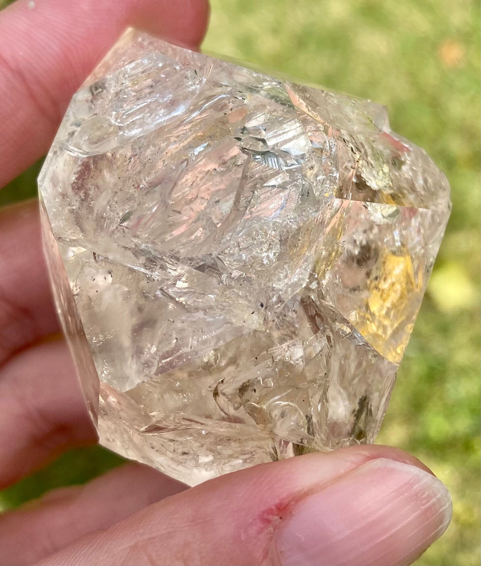 Beautiful Herkimer Diamond crystal geode HERK17
