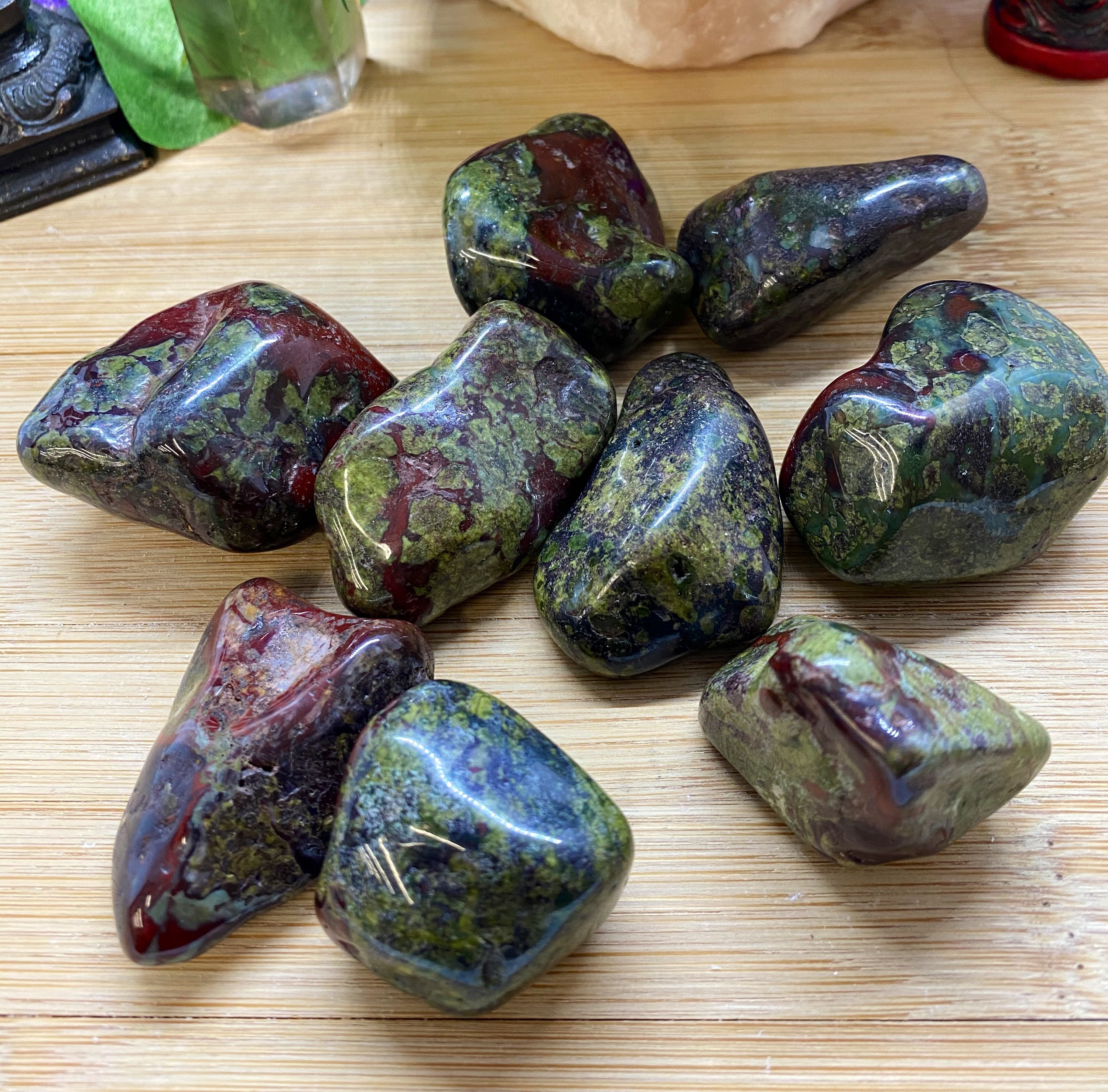 Large Dragon stone Tumbled Stones Set with Gift Bag and Note