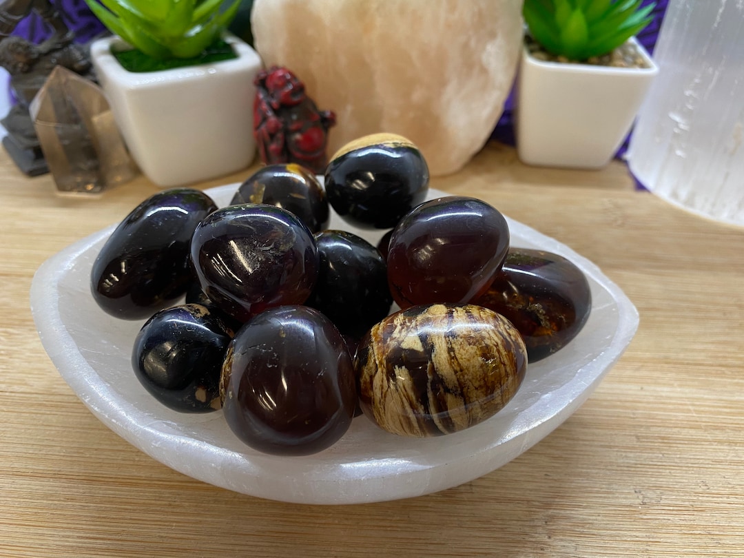 Premium Tumbled Zebra Amber Hand Polished Stones SME24 - Etsy