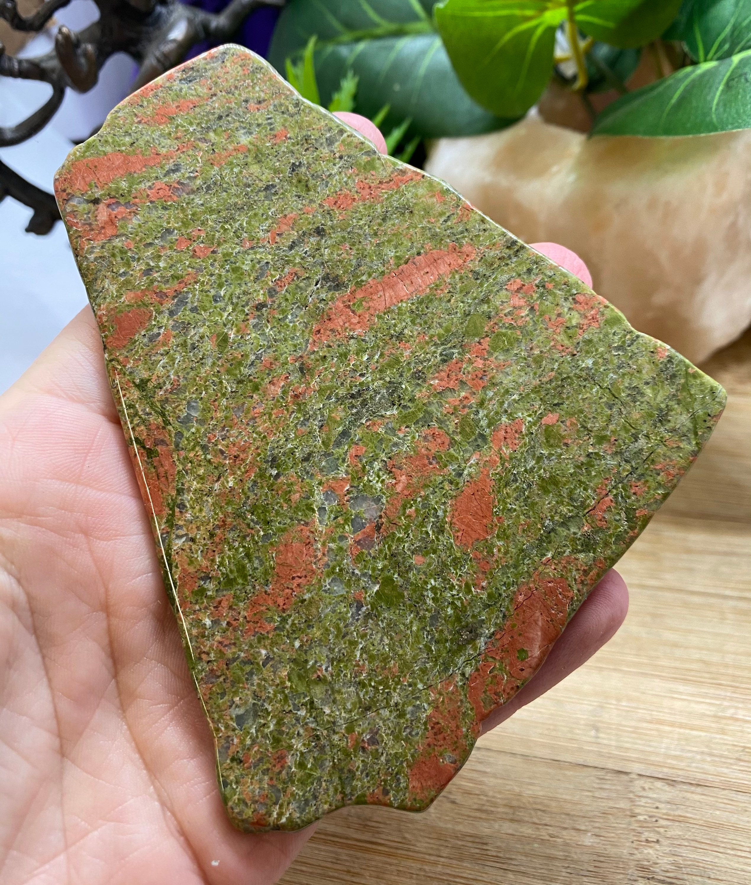 Unakite slab specimen polished UNS2