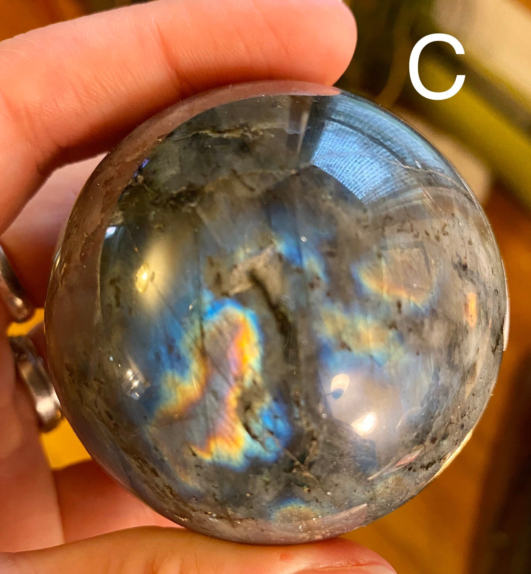 Luminescent Labradorite Sphere crystal ball orb Lot C Shelf 2